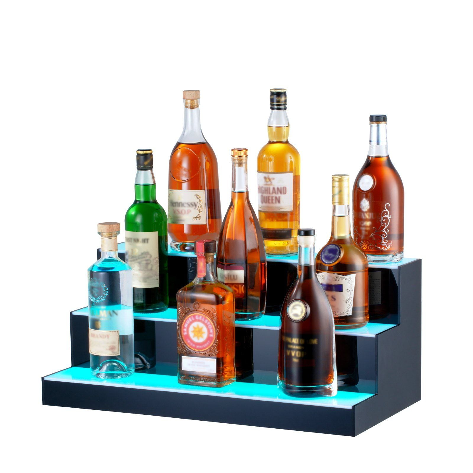 VEVOR LED Lighted Liquor Bottle Display Bar Shelf RF & App Control 24 ...