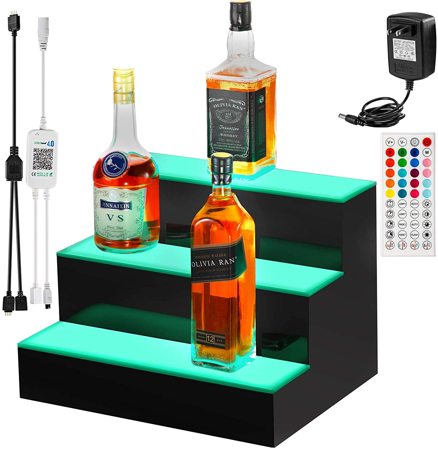 VEVOR LED Lighted Liquor Bottle Display Shelf 16-inch,LED Bar Shelves ...