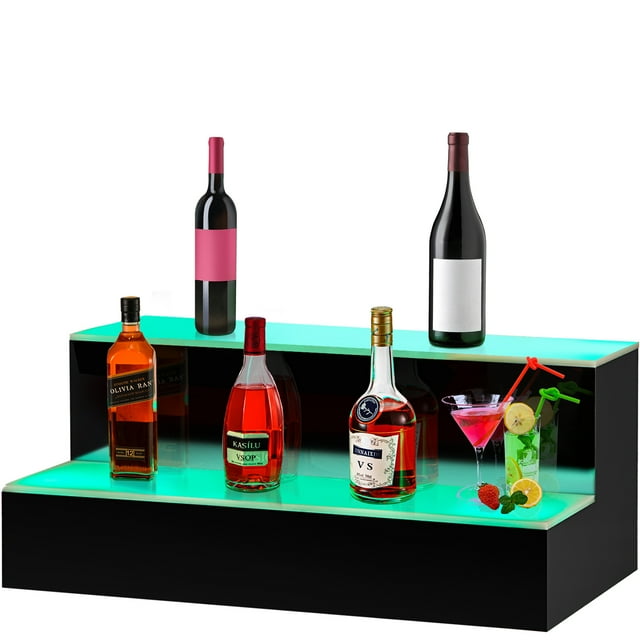 Free Shipping! VEVOR LED Lighted Liquor Bottle Display Shelf, 16-inch ...