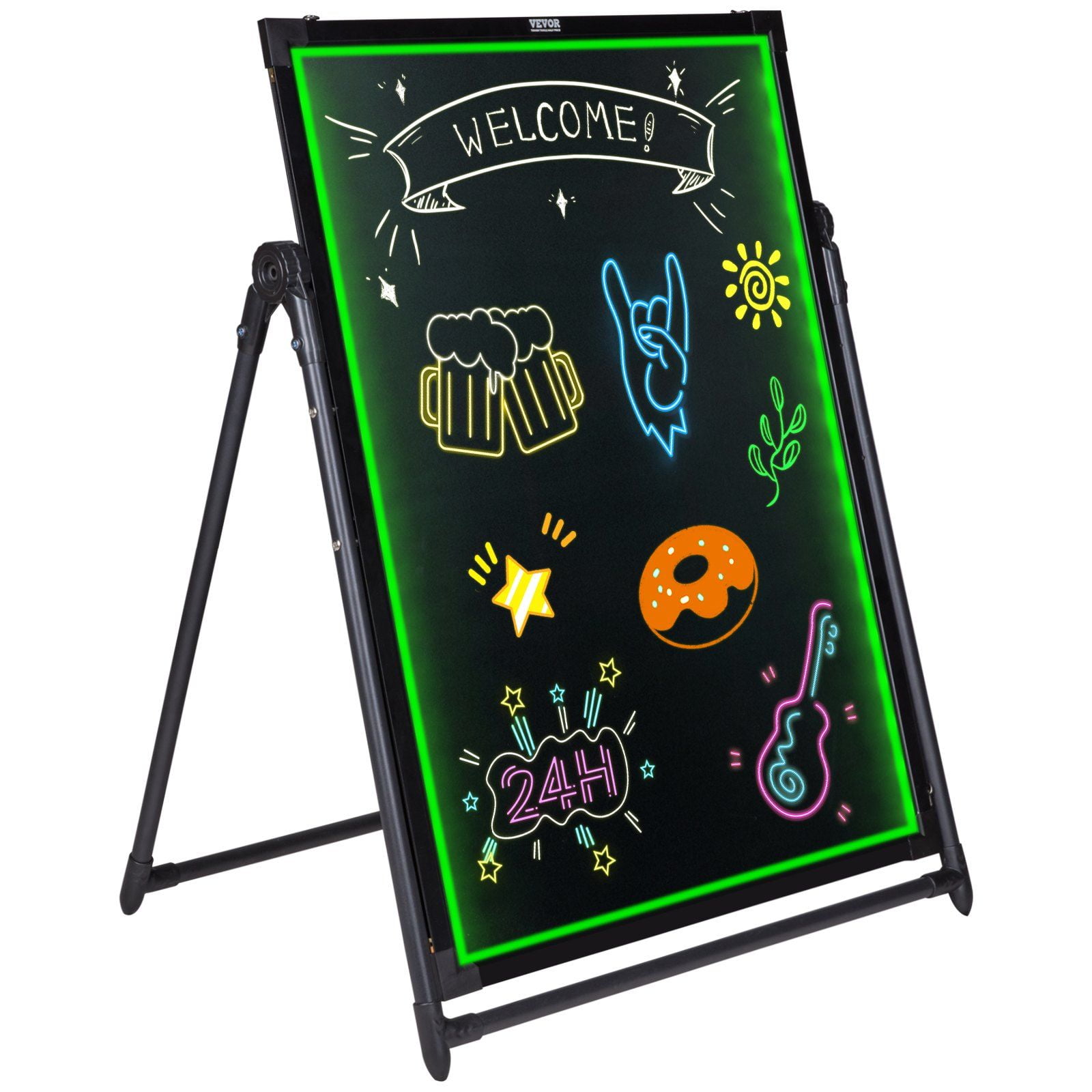 VEVOR LED Message Writing Board, 32"x24" Illuminated Erasable Lighted ...