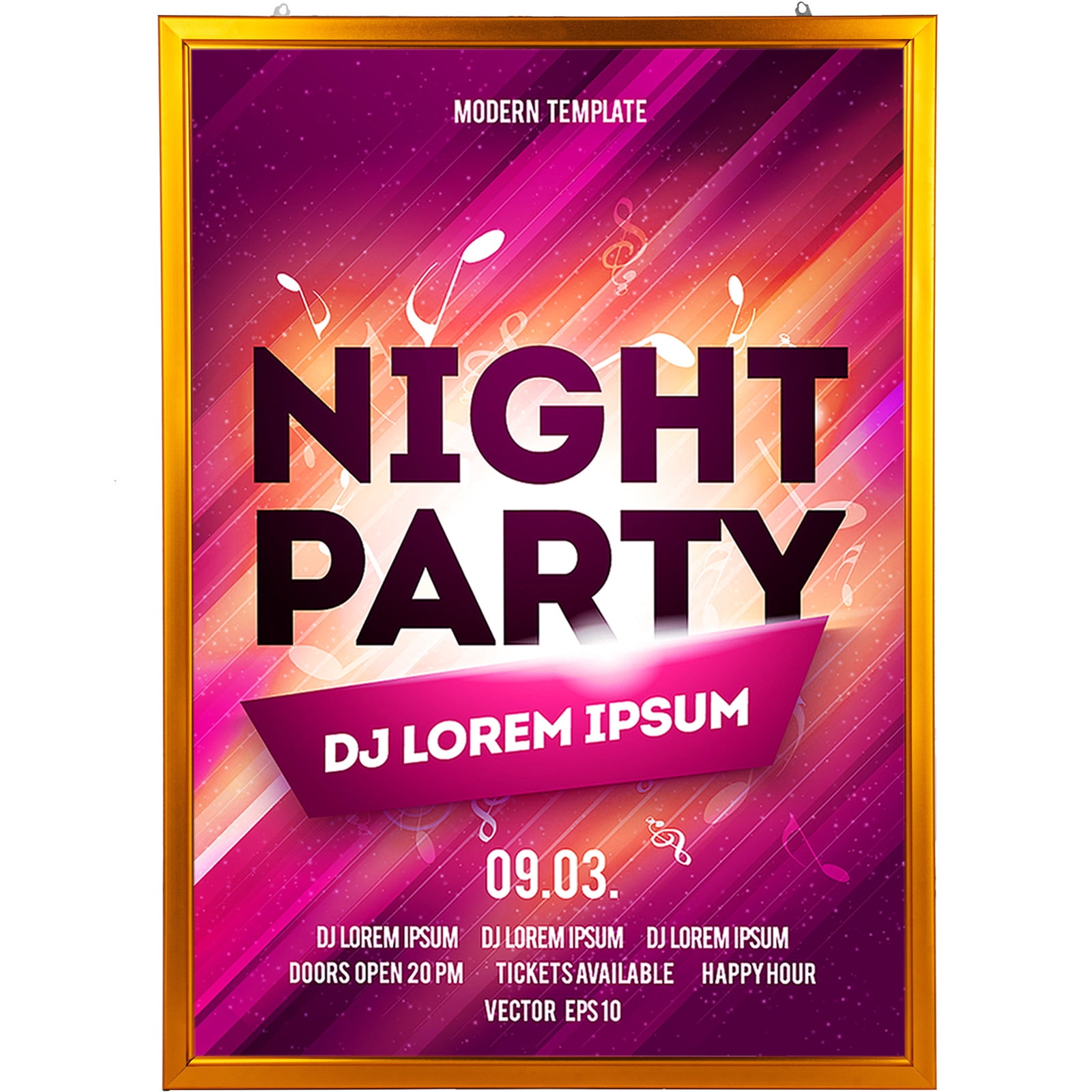 VEVOR LED Poster Frame 23x33 inch LED Movie Poster Display Golden ...