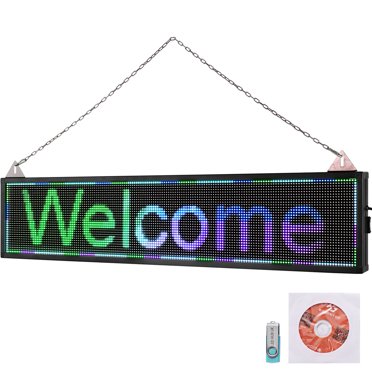 VEVOR Led Sign 38 x 6.5 Digital Sign 96 x 16 HD Resolution Full Color ...