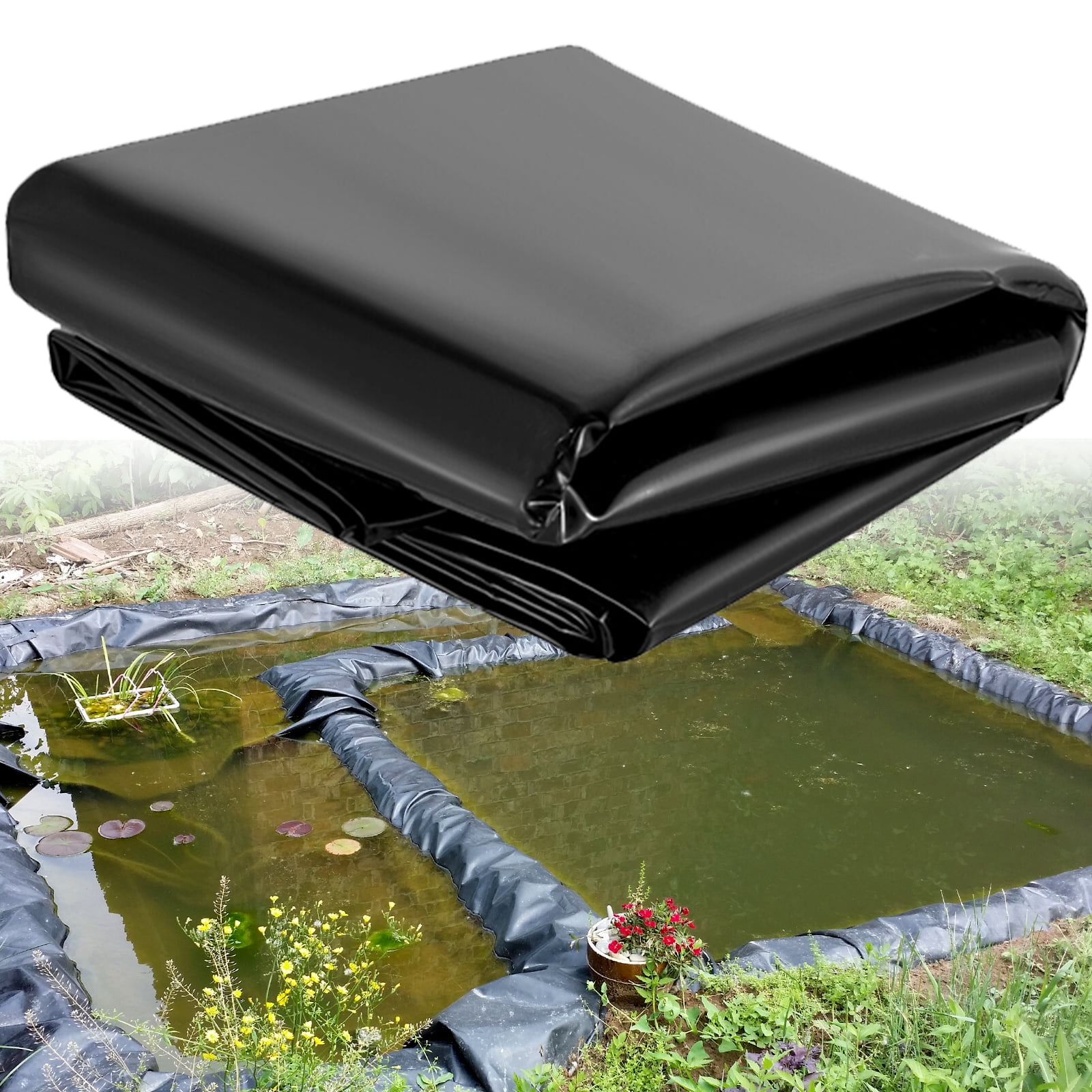 VEVOR LLDPE Pond Liner 10x15 ft 20 Mil for Waterfall, Gardens & Patio ...
