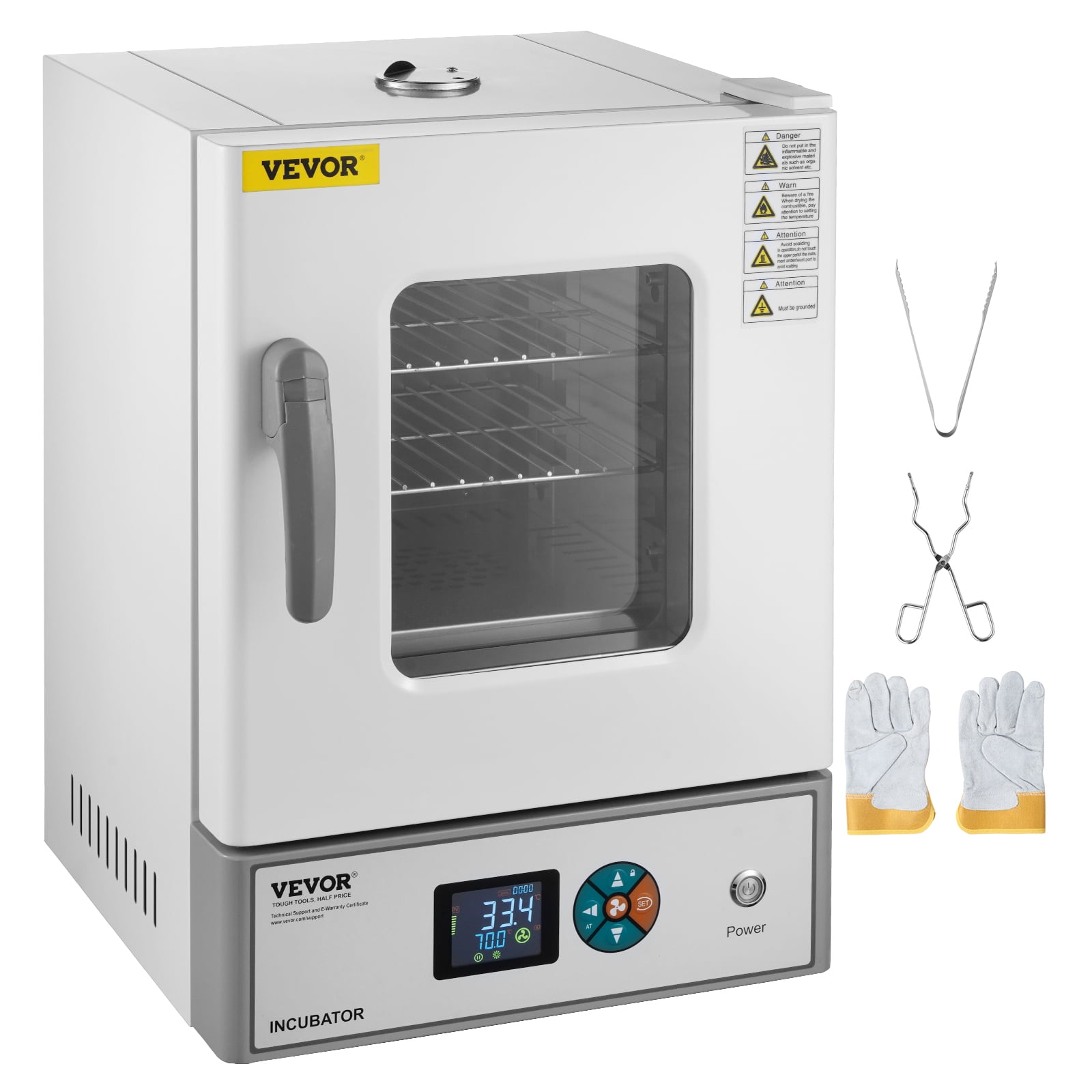 VEVOR Lab Incubator 20L,PID Temperature Control RT+5-65℃,Scientific ...