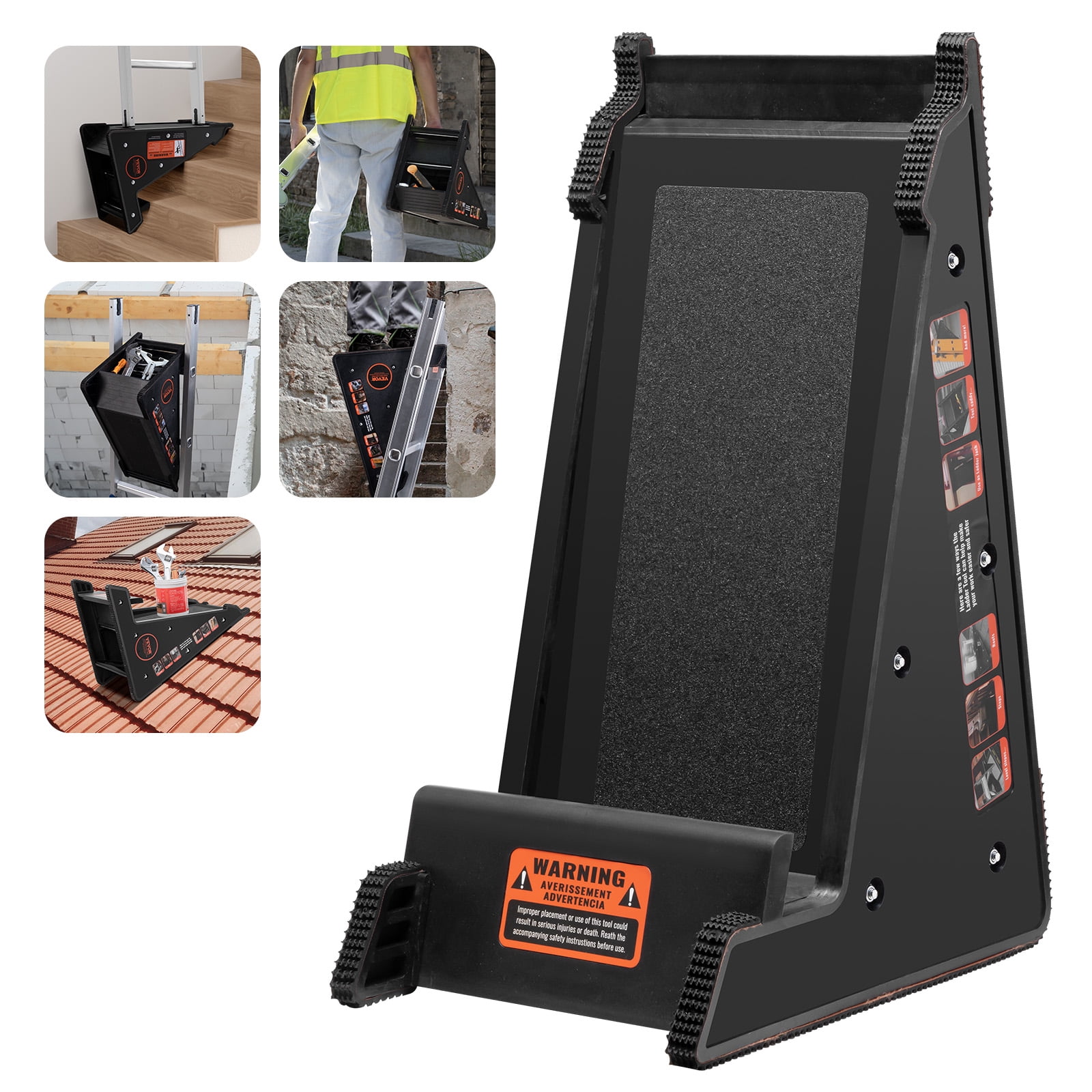 VEVOR Ladder Levler,380lbs Load PP Ladder Leveling Tool,Pitch Hopper ...