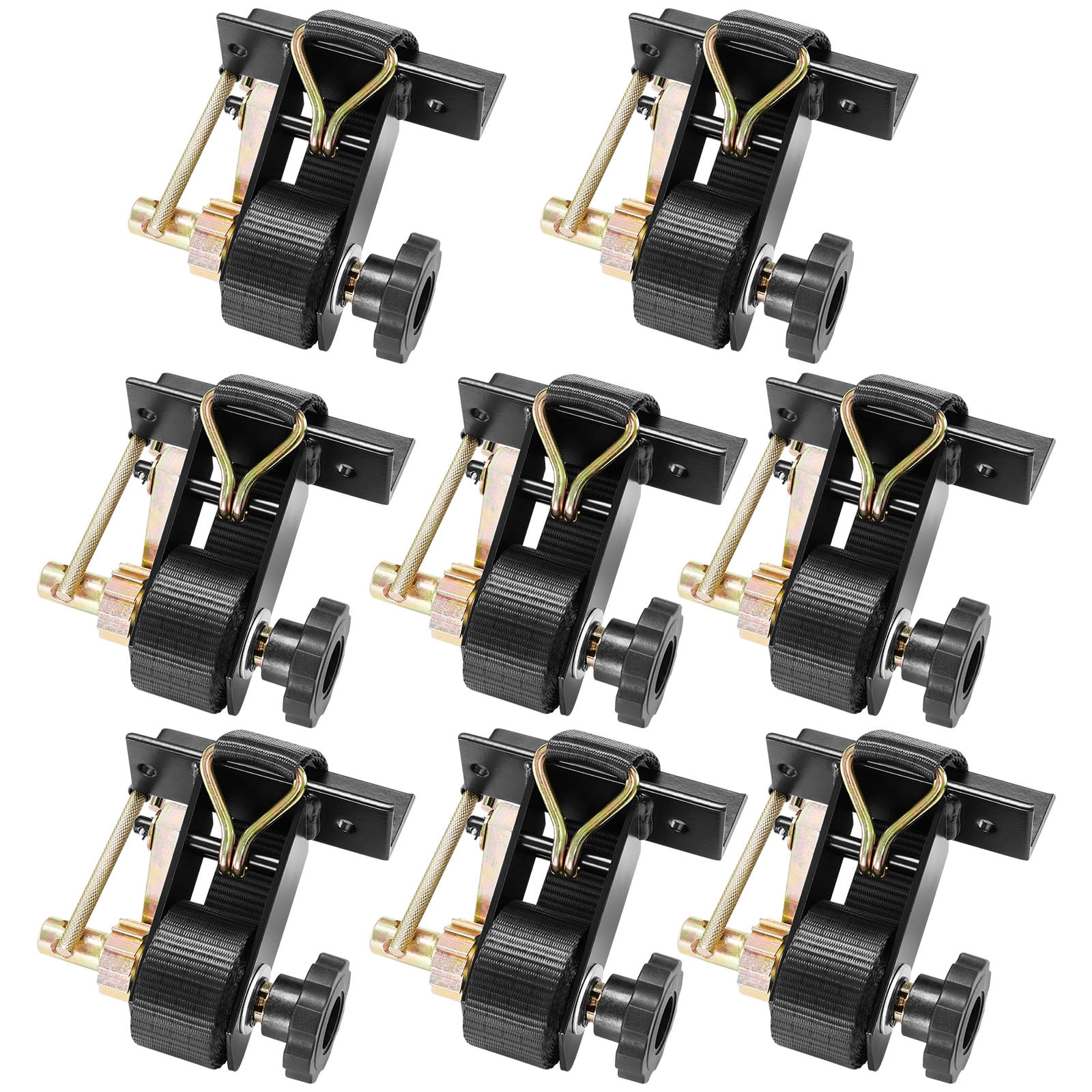 VEVOR Ladder Rack Ratchet Straps, Black Square Tube Mount, 1.5 in Wide ...