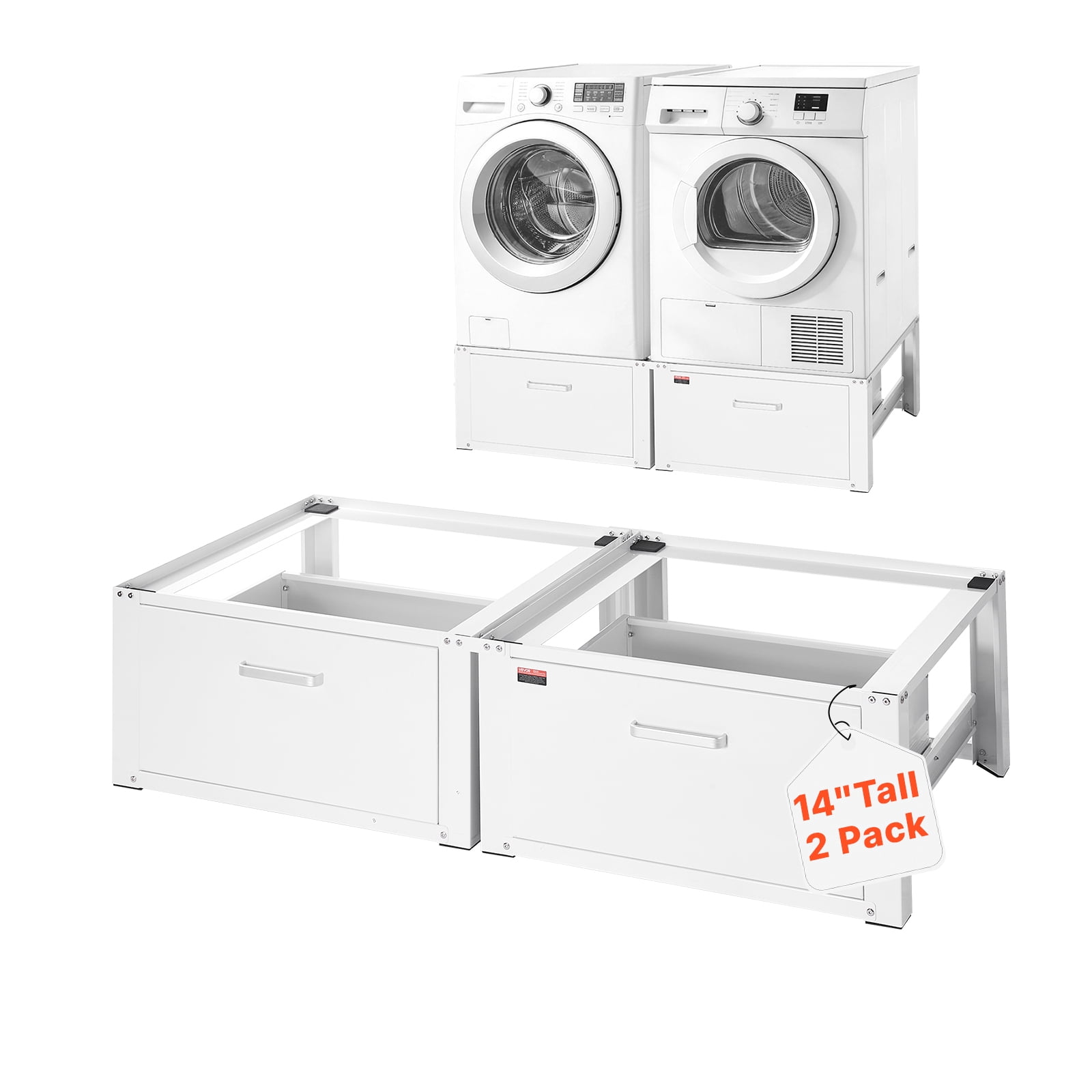 VEVOR Laundry Pedestal, 14 in Height, Washer and Dryer Pedestals with ...