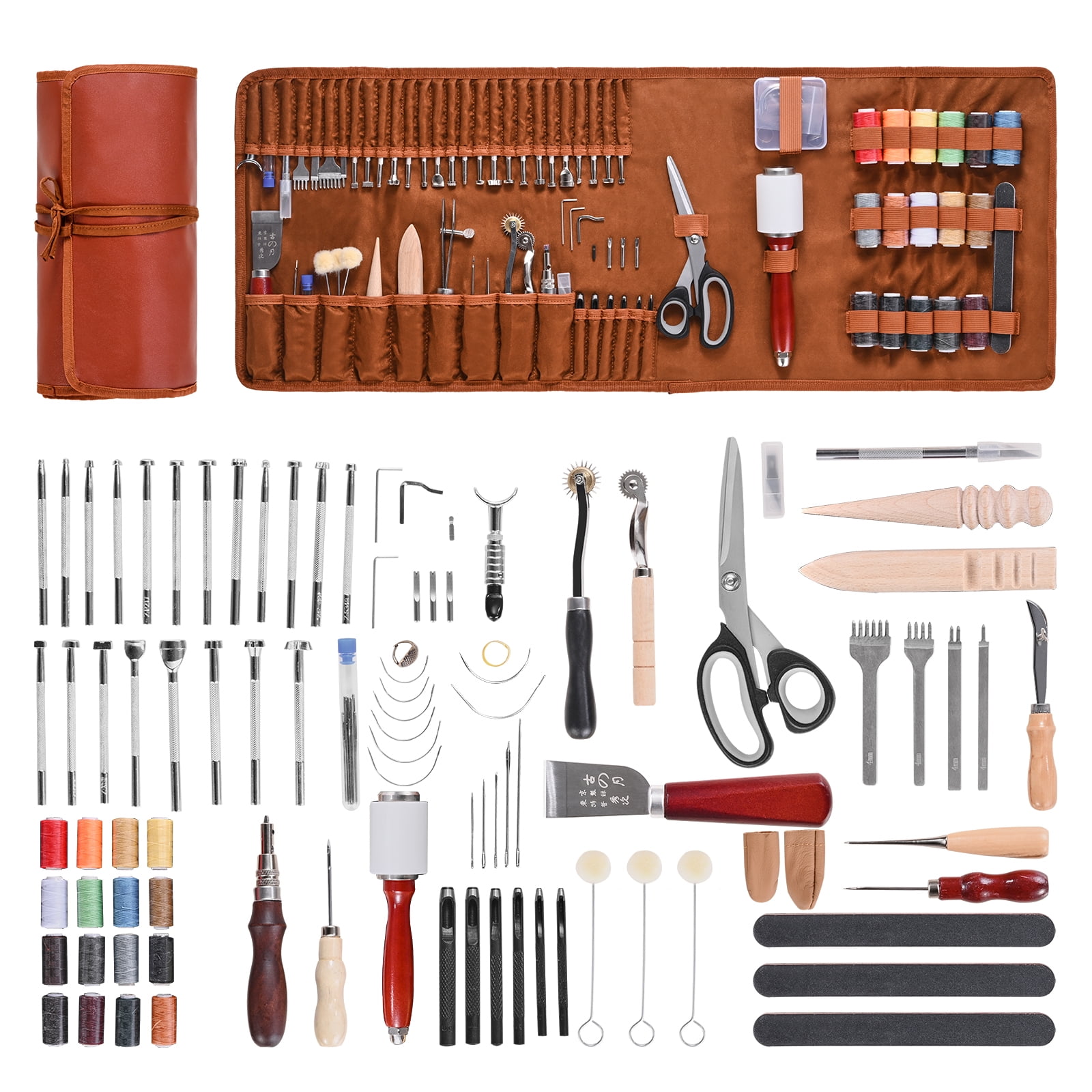 VEVOR Leather Working Tools Kit, 92 PCS Leather Craft Tools with ...