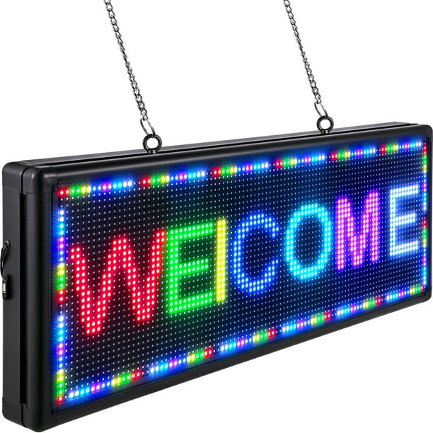 VEVOR Led Sign 40 x 15 inch Digital Sign 96 x 96 HD Resolution Seven ...