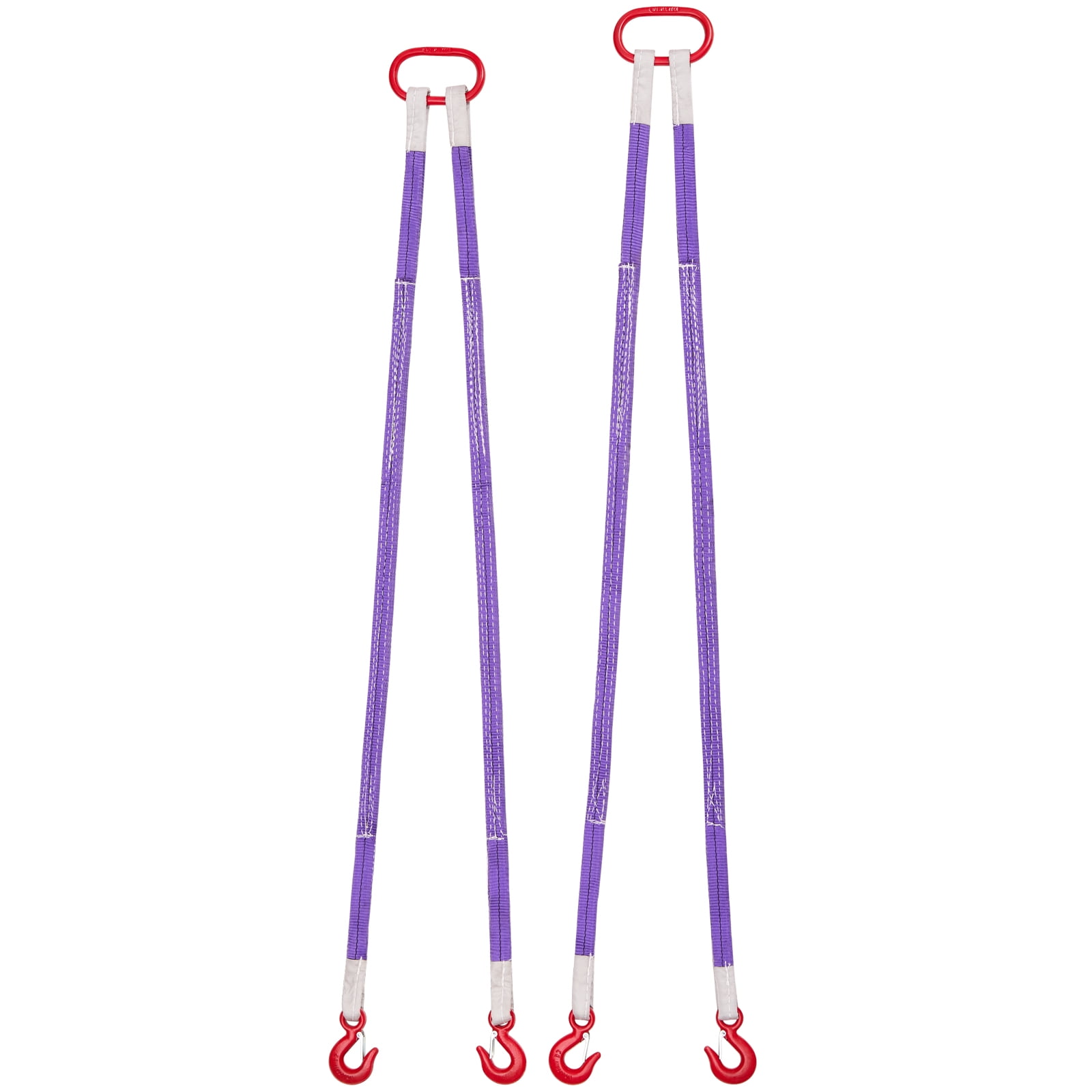 VEVOR Lifting Sling Straps, 2Pcs Two-Leg Polyester Bridle Sling with ...