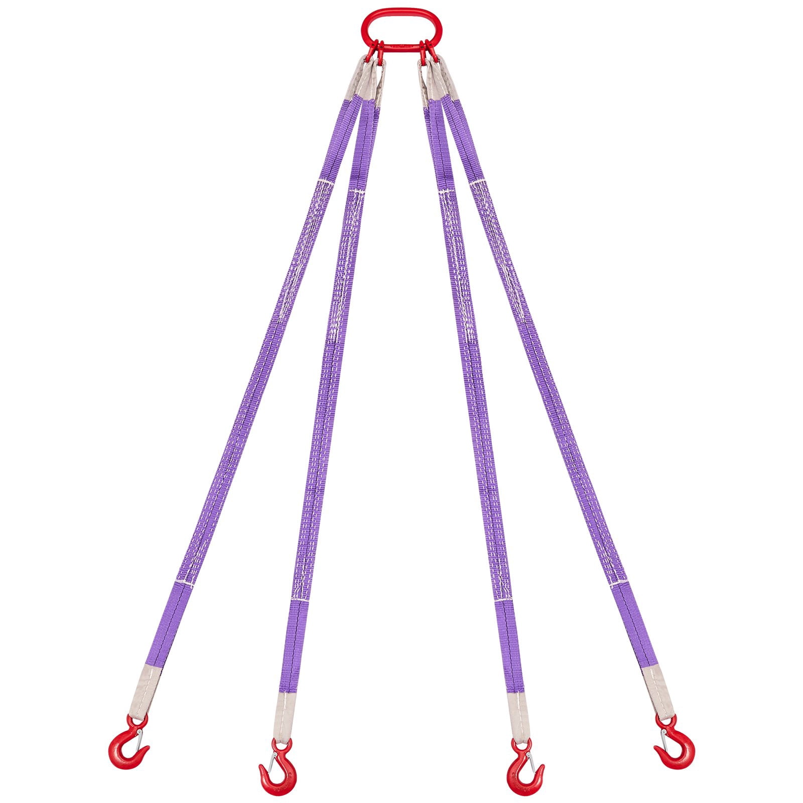 VEVOR Lifting Sling Straps, Four Leg Polyester Bridle Sling with Hooks ...