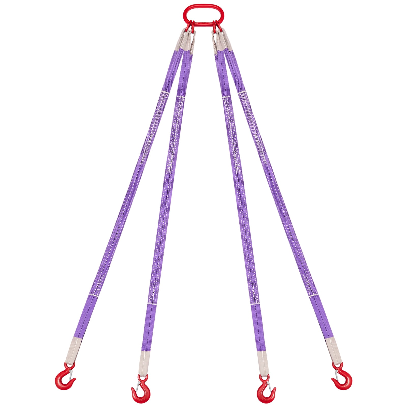 VEVOR Lifting Sling Straps, Four Leg Polyester Bridle Sling with Hooks ...