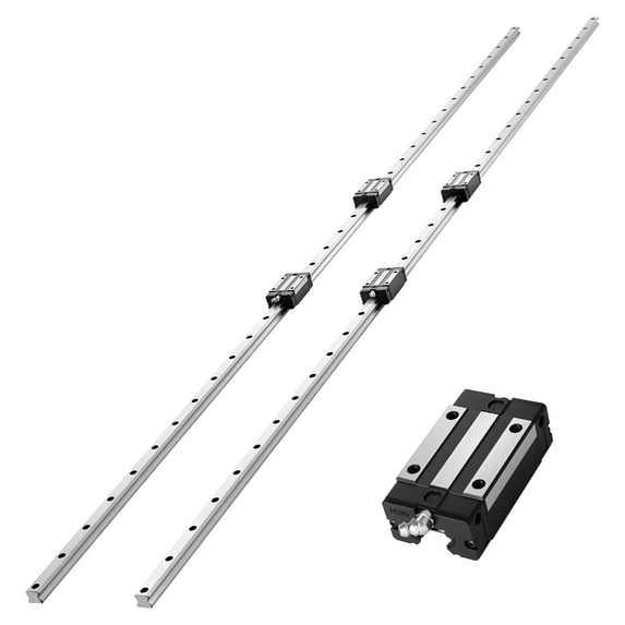 VEVOR Linear Rail Guide Kit, HGR20, 2Pcs 2000 mm (78.74 inch) Linear ...