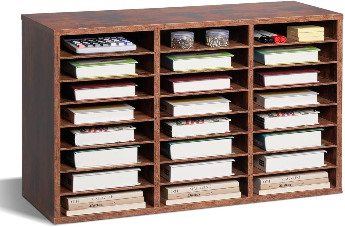 VEVOR Literature Organizer, 24 Compartments Office Mailbox with ...