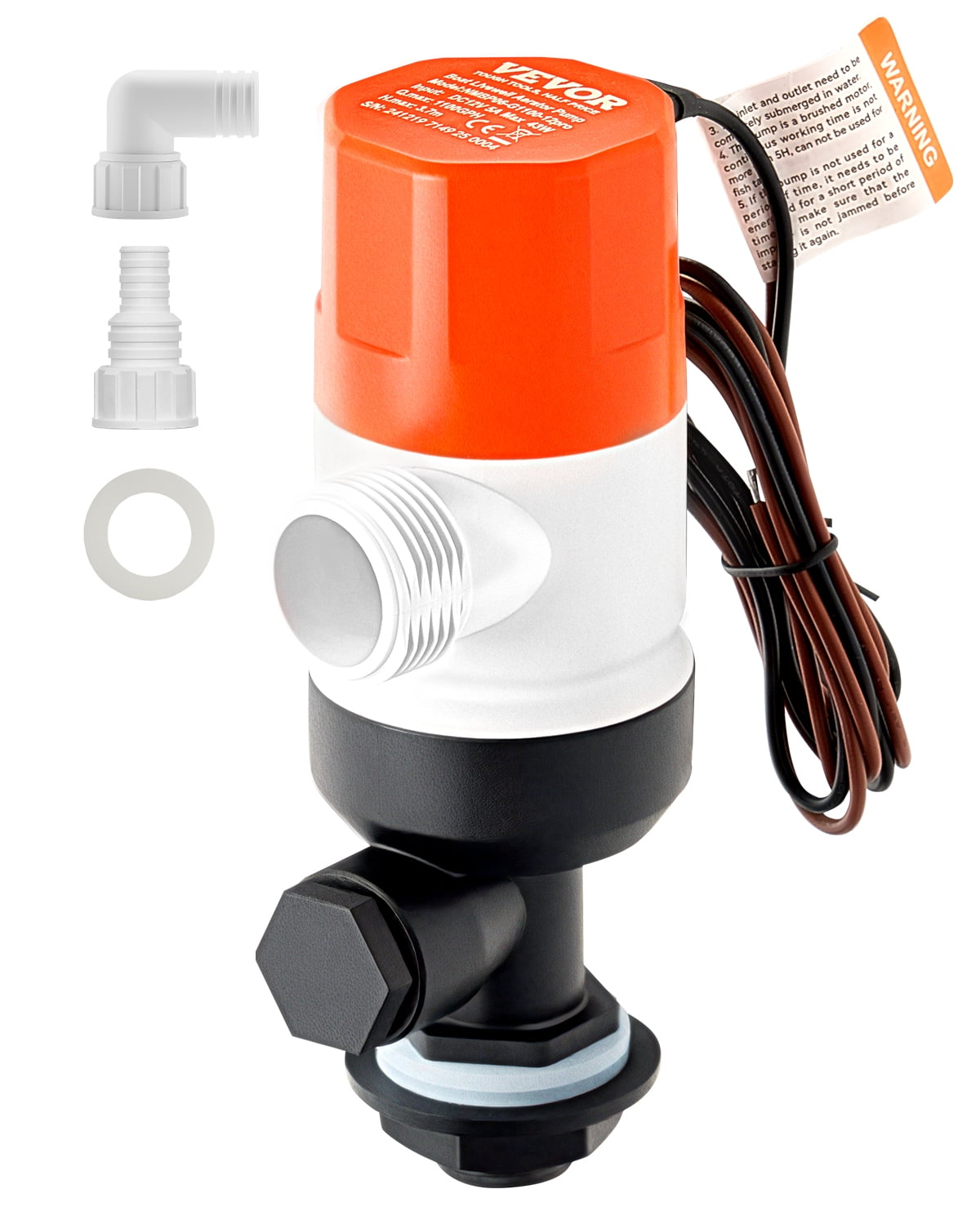 VEVOR Livewell Pump for Boat, 12V 1100 GPH Straight Livewell Aerator ...