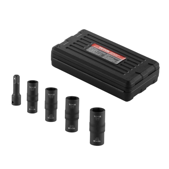 VEVOR Lug Nut Impact Socket Set, 1/2 inch Drive Metric and SAE 6-Point ...