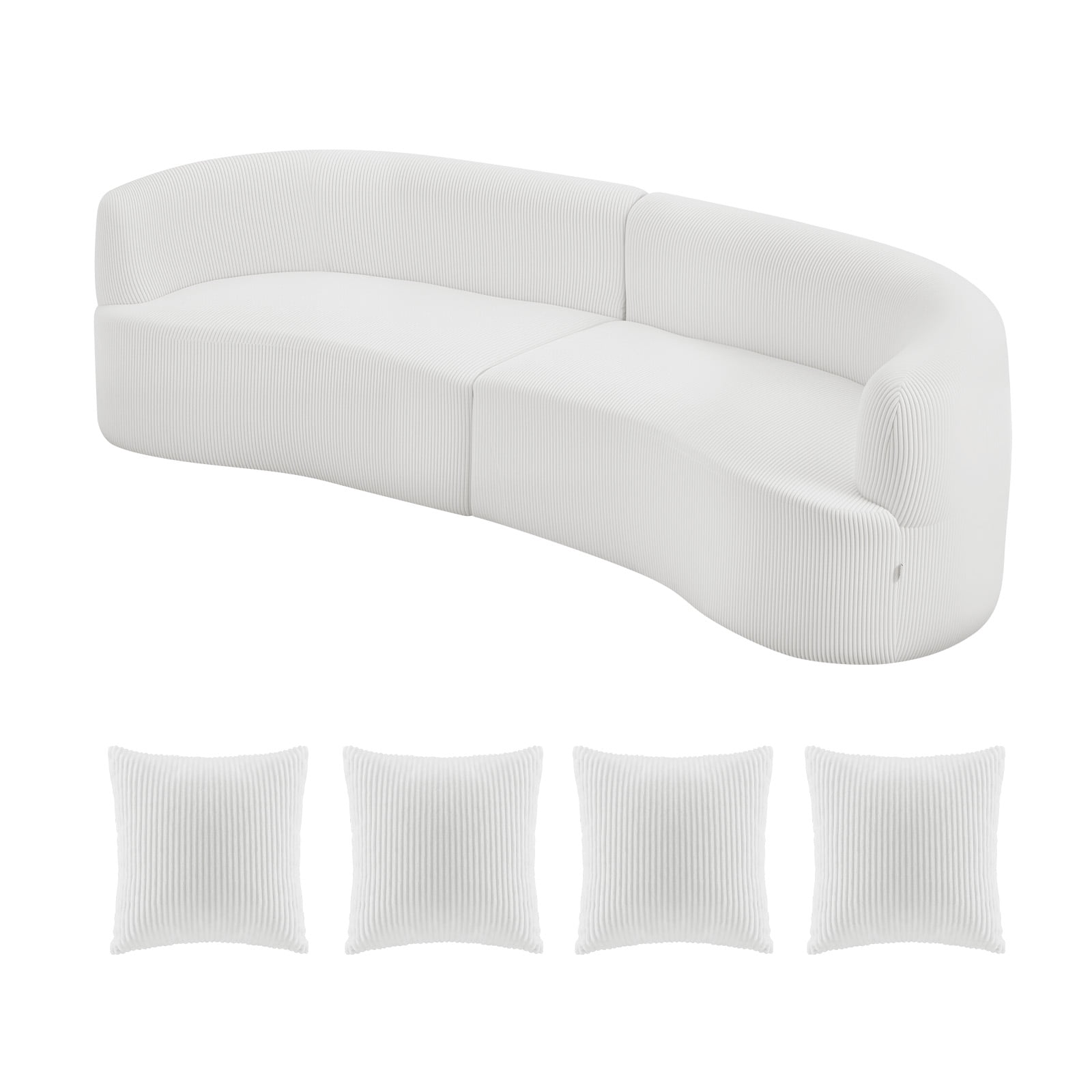 VEVOR Luxury Modern Cloud Plush Sectional Sofa, 112" Curved Modular ...