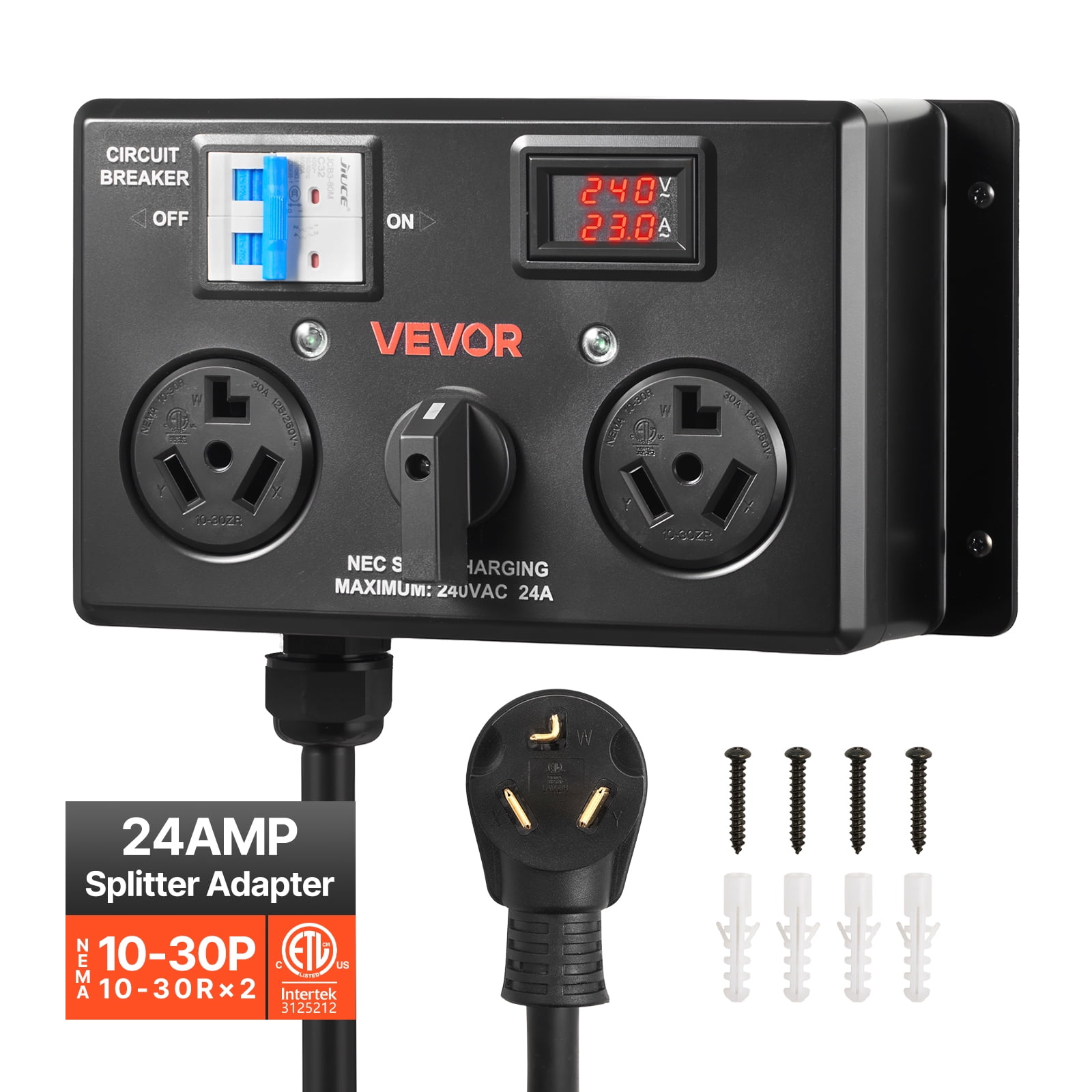 VEVOR Manual EV Charging Switch, NEMA 10-30, Splitter Switch for Dryer ...