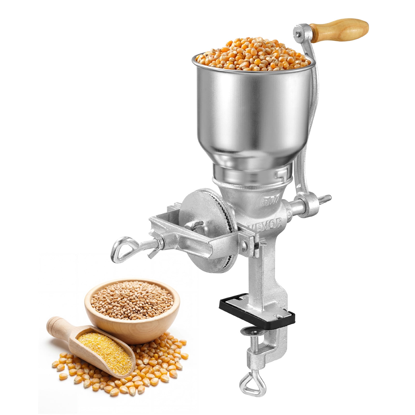 VEVOR Manual Grain Mill with High Hopper, Hand-Crank Corn Grinder ...