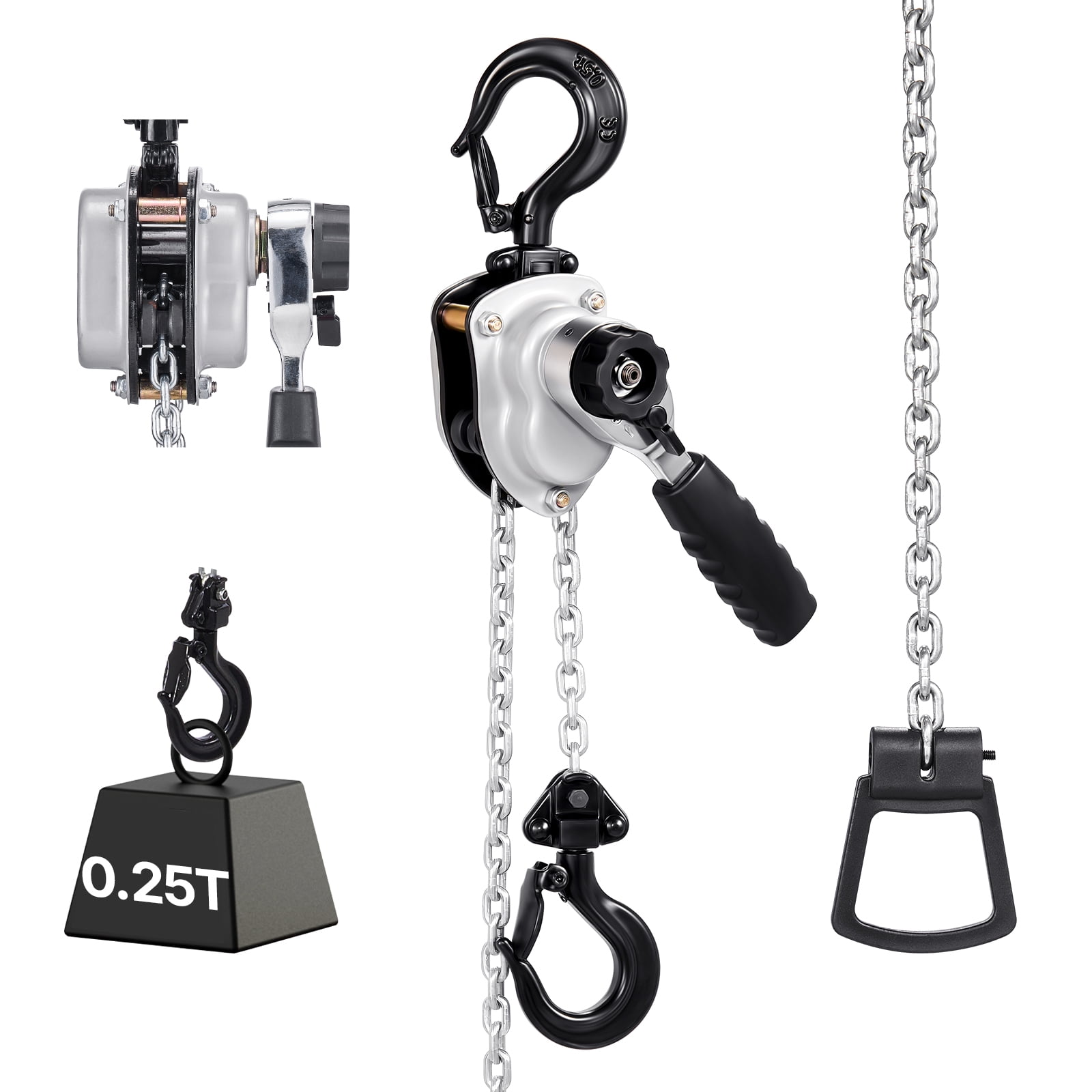 VEVOR Manual Lever Chain Hoist, 1/4T 550LBS Capacity Heavy Duty Come ...