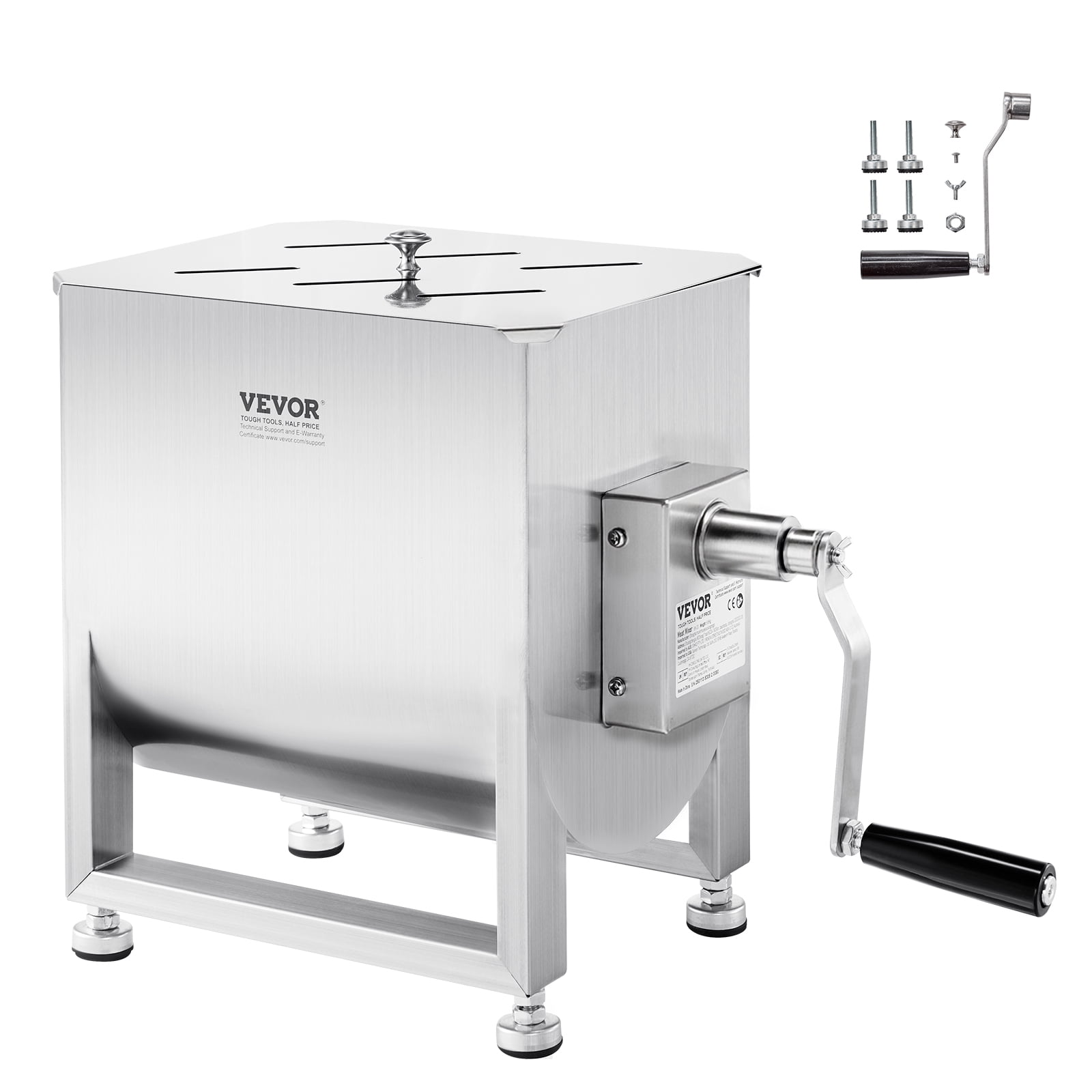 VEVOR Manual Meat Mixer, 120L Fixed Tank Meat Processing Equipment ...