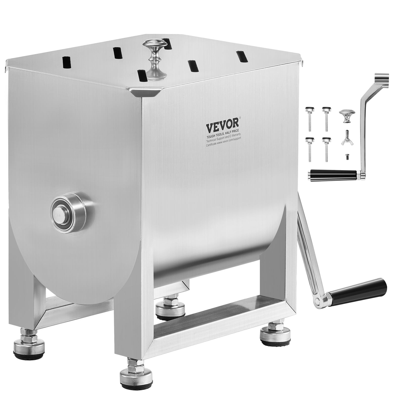 VEVOR Manual Meat Mixer, 15L Fixed Tank Meat Processing Equipment ...