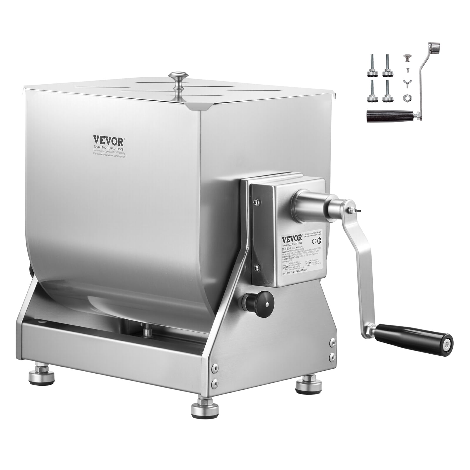 VEVOR Manual Meat Mixer, 60L Tilt Tank Meat Processing Equipment(Mixing ...
