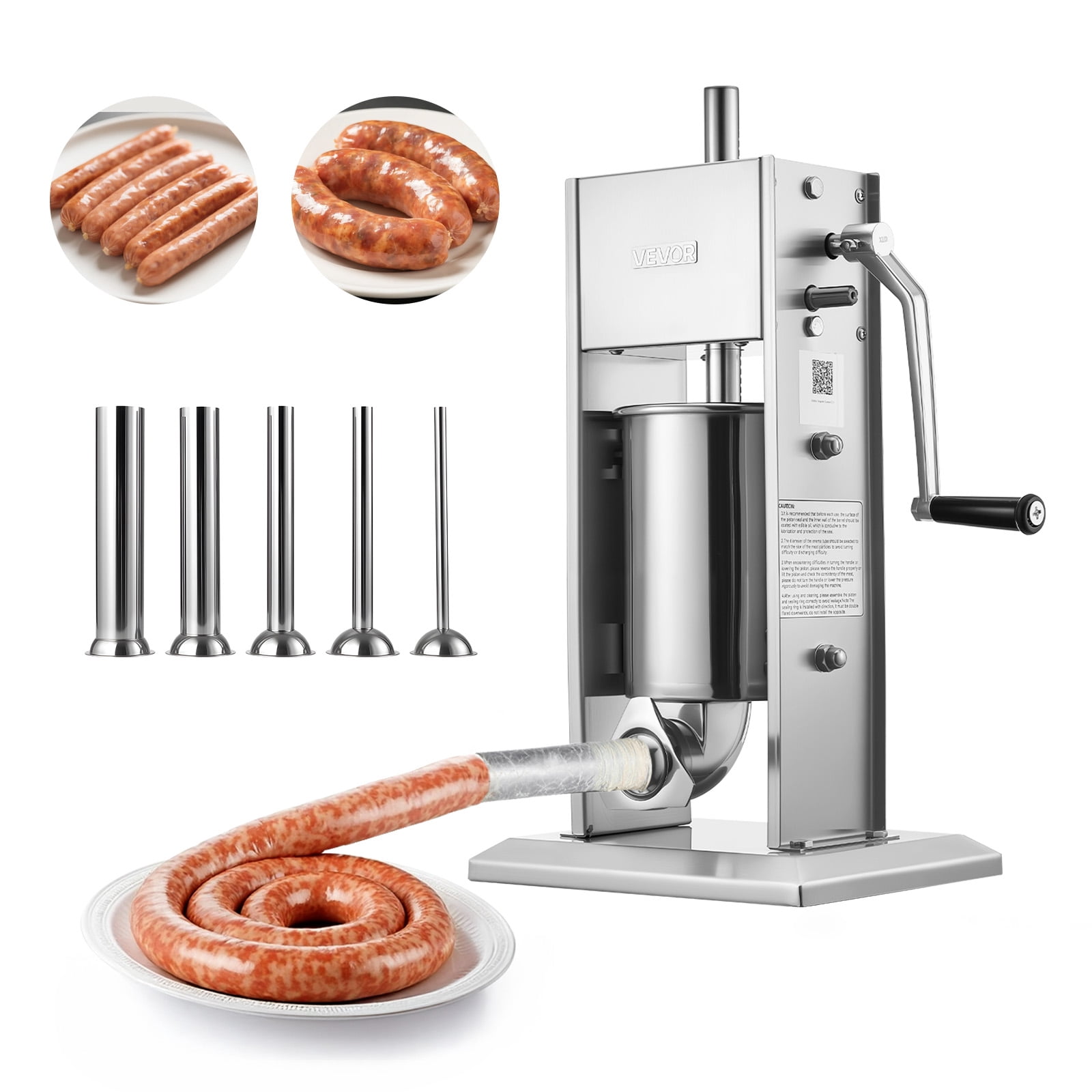 VEVOR Manual Sausage Stuffer, 7 LBS / 3 L Vertical Meat Stuffer, Heavy ...
