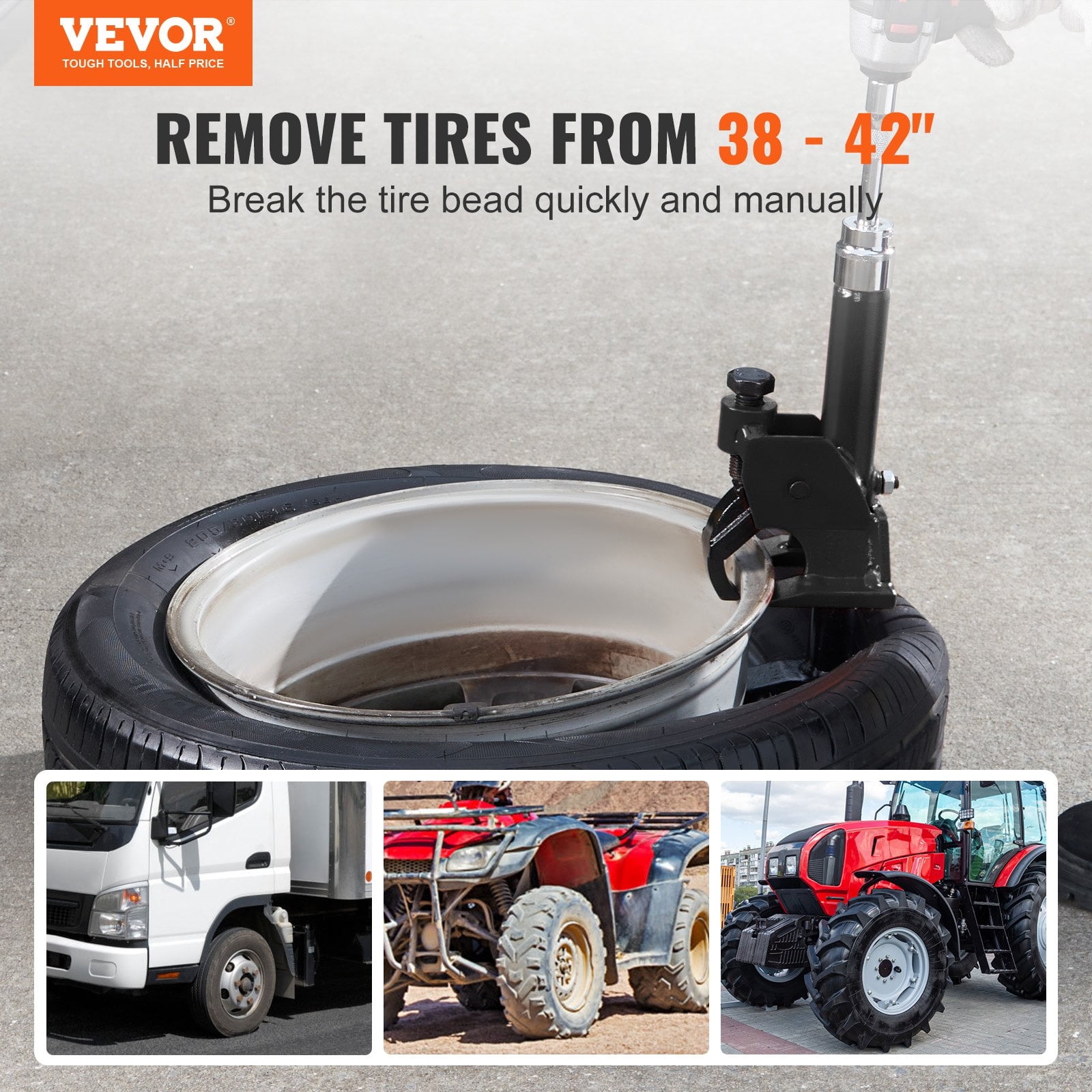 VEVOR Manual Tire Bead Breaker, 38"-42" Tires Changer Tool, Heavy-duty ...