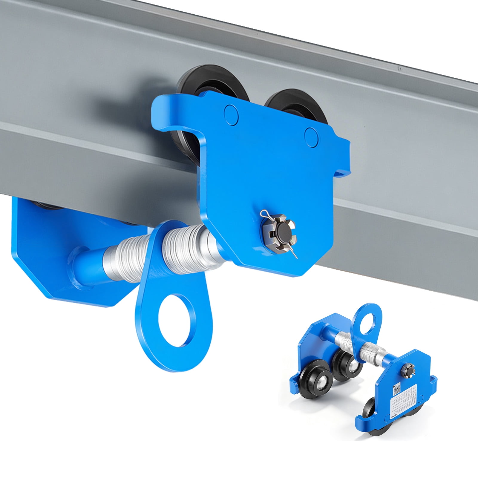 VEVOR Manual Trolley, 2200 lbs/1 Ton Load Capacity, Push Beam Trolley ...