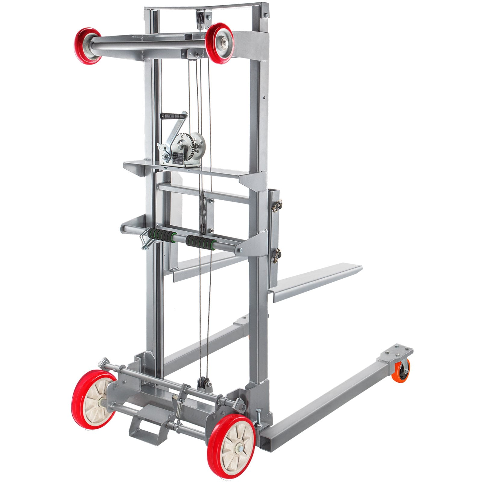 VEVOR Manual Winch Stacker, 441 lbs Capacity, 43.3" L x 27.6" W x 76.4 ...