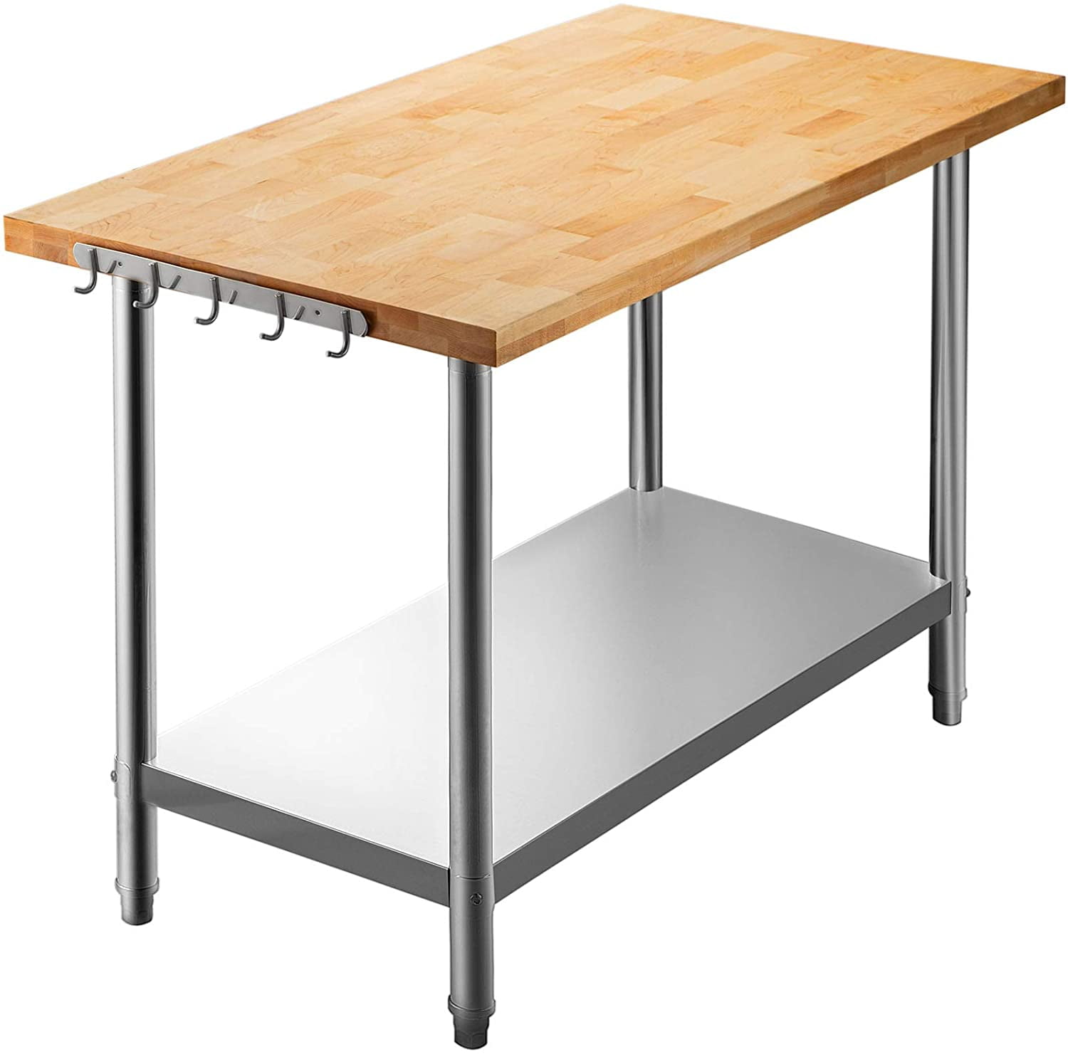 VEVOR 36x24in Maple Work Table, Stainless Steel, Thick Kitchen Prep ...