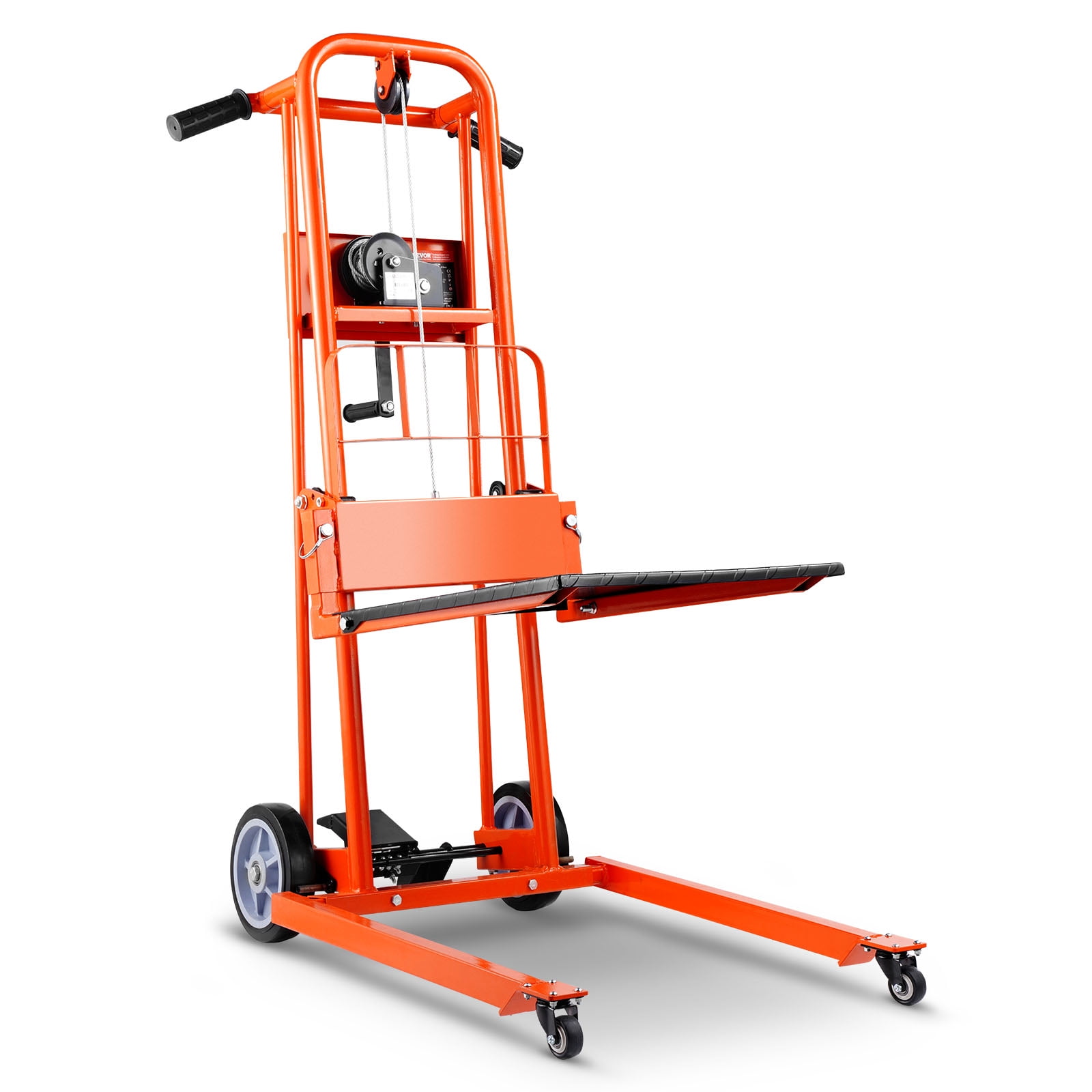 VEVOR Material Lift Winch Stacker, 330 lbs Capacity Pallet Truck Dolly ...