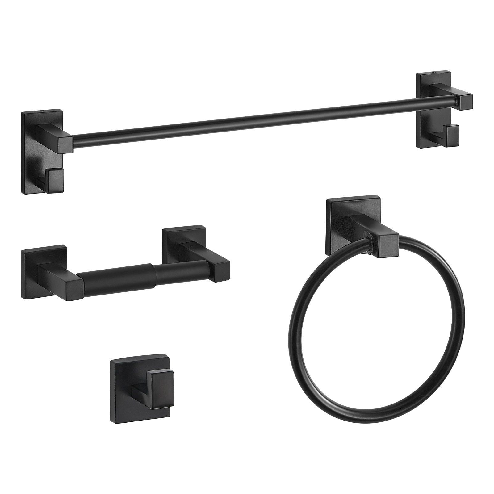 VEVOR Matte Black Bathroom Hardware Set, 4 Pieces Stainless Steel ...