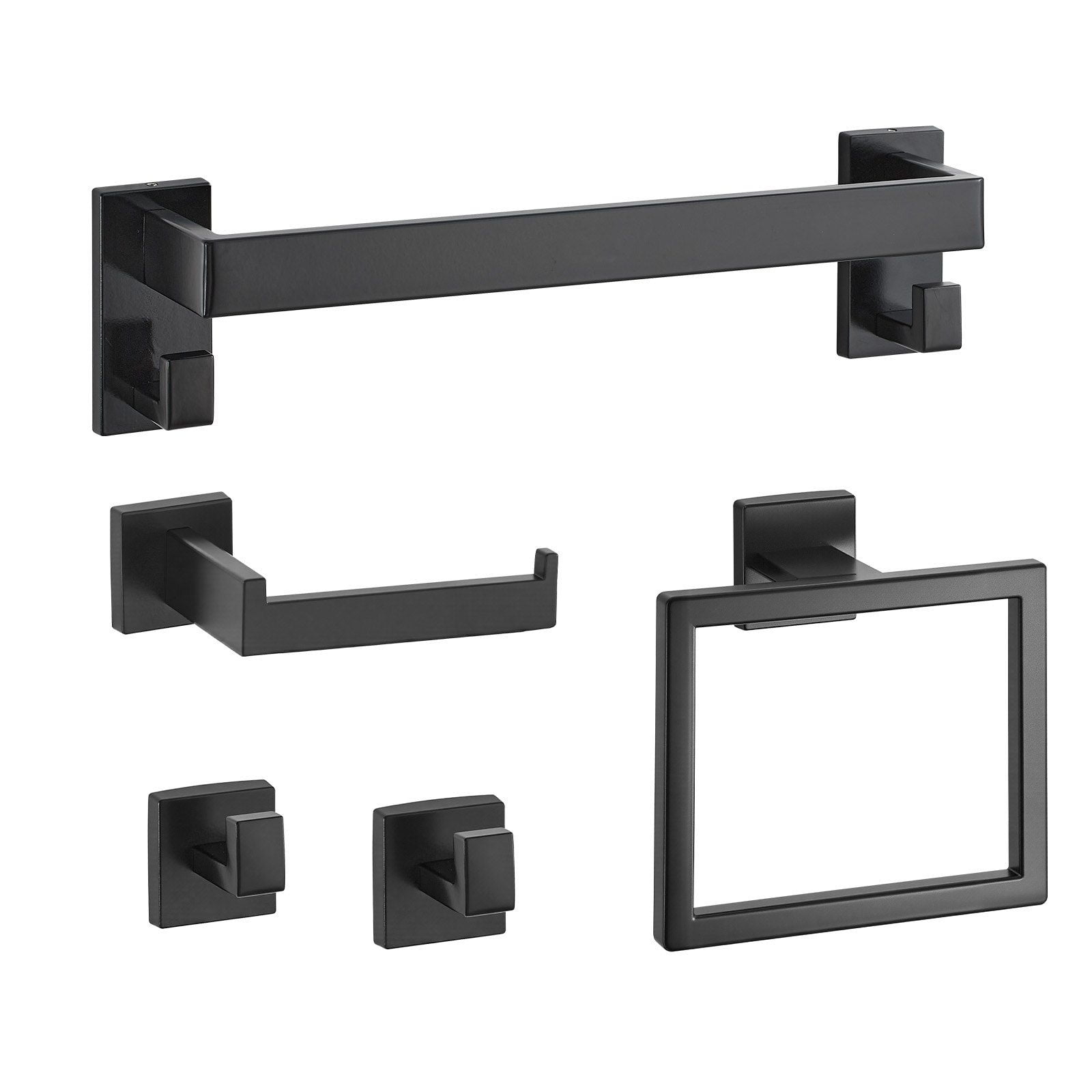 VEVOR Matte Black Bathroom Hardware Set, 5 Pieces Bathroom Accessories ...