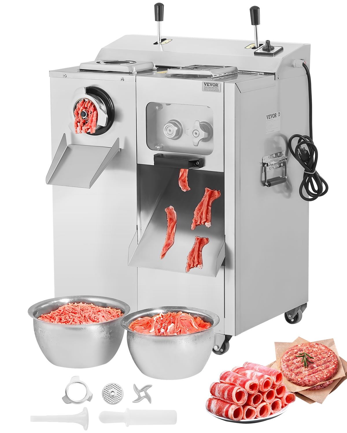 VEVOR Meat Grinder, 14 Lbs/Min Electric Meat Grinder, Slicer, Sausage ...