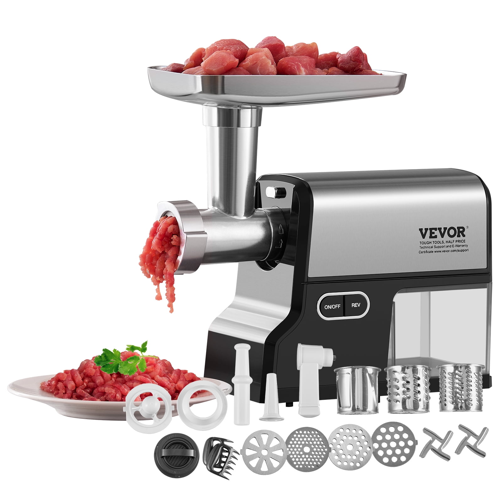 VEVOR Meat Grinder, 4.2 Lbs/Min Capacity Electric Meat Grinders with ...