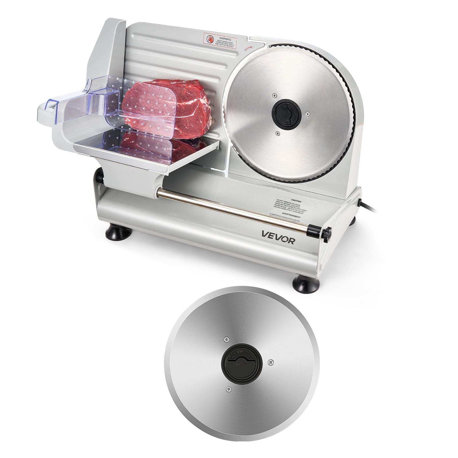 VEVOR Meat Slicer, 8.6" Electric Deli Slicer with 2 SUS420 Blades & 0-0 ...