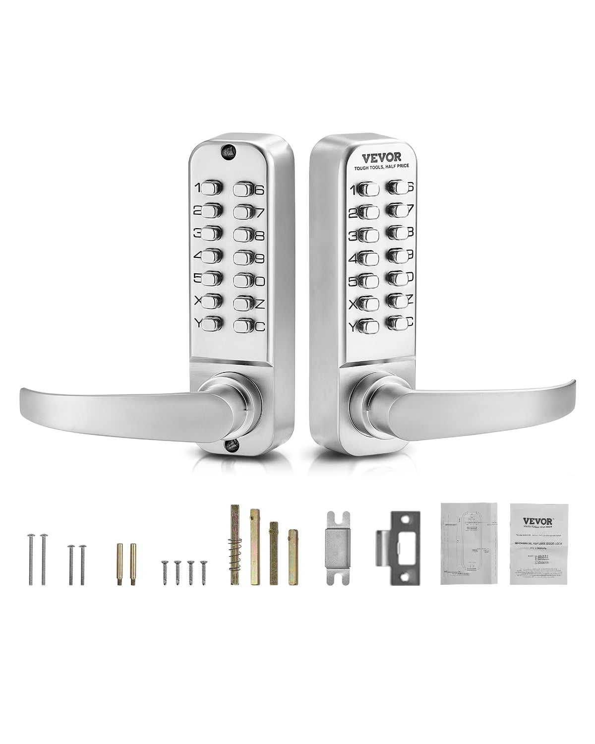 VEVOR Mechanical Keyless Entry Door Lock, 14 Key Mechanical Door Lock ...