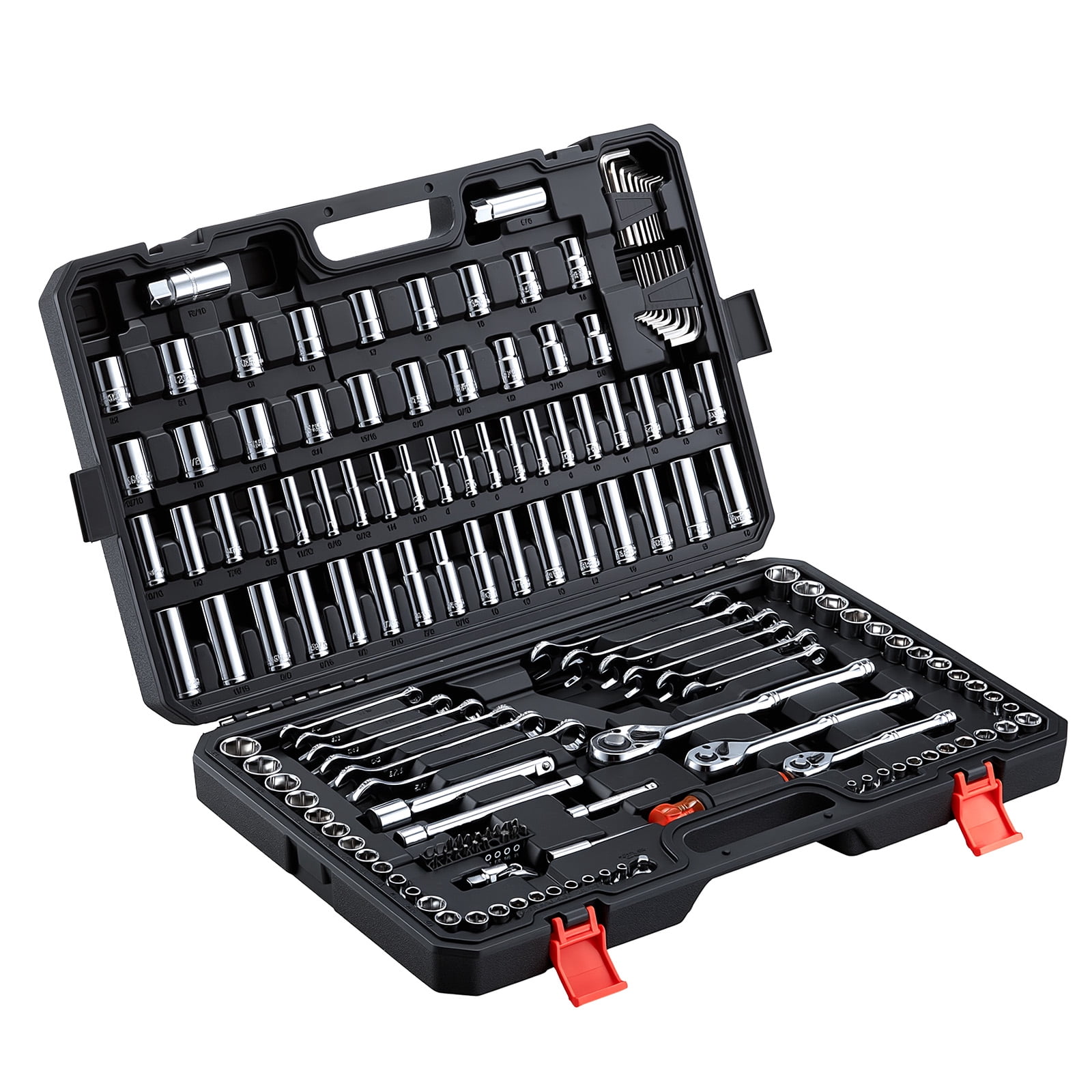 VEVOR Mechanics Tool Set, 159-Piece Mechanic Tool Kit, 1/4 in, 3/8 in ...