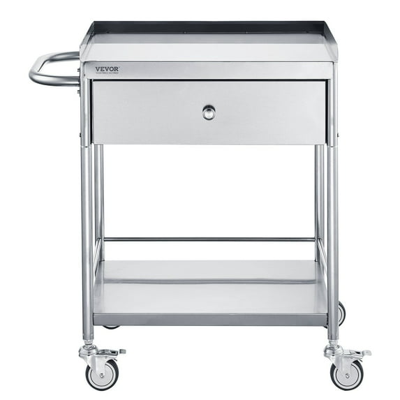 VEVOR Medical Cart, 2-Layer Stainless Steel Cart 220 lbs Weight ...