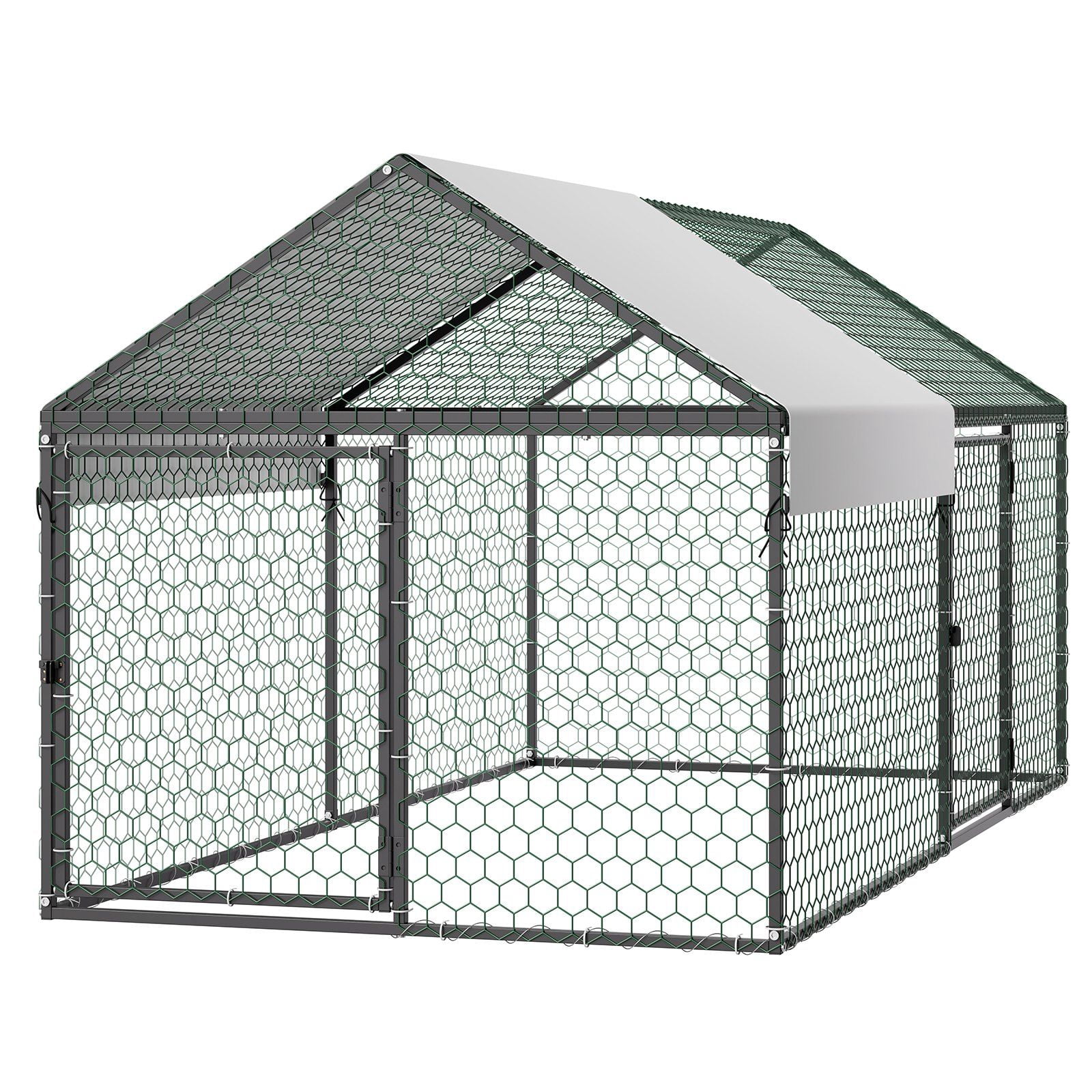 VEVOR Metal Chicken Coop for 4-6 Chickens, 3.3 x 6.6 x 3.3 ft, Small ...