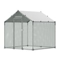 VEVOR Metal Chicken Coop, 6.56x6.56x6.56ft Large Walk-in Chicken Runs ...