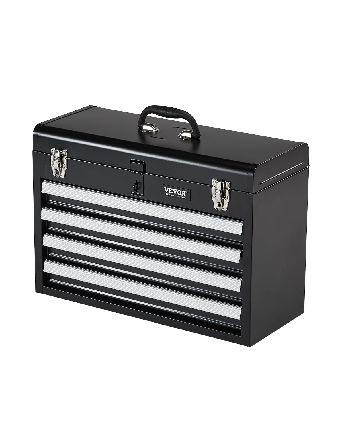 VEVOR Metal Tool Box, 20.5-inch, Portable Metal Tool Box with 4 Drawers ...