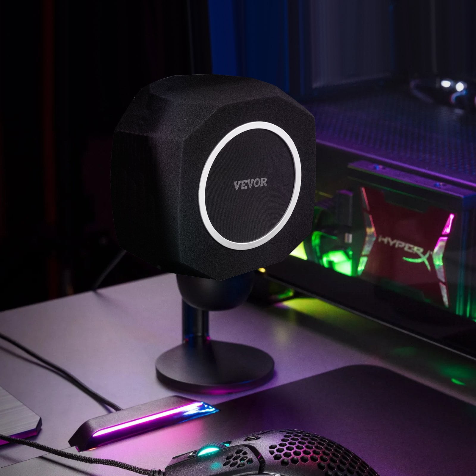 VEVOR Microphone Isolation Ball, High-Density Acoustic Foam, with Dual ...