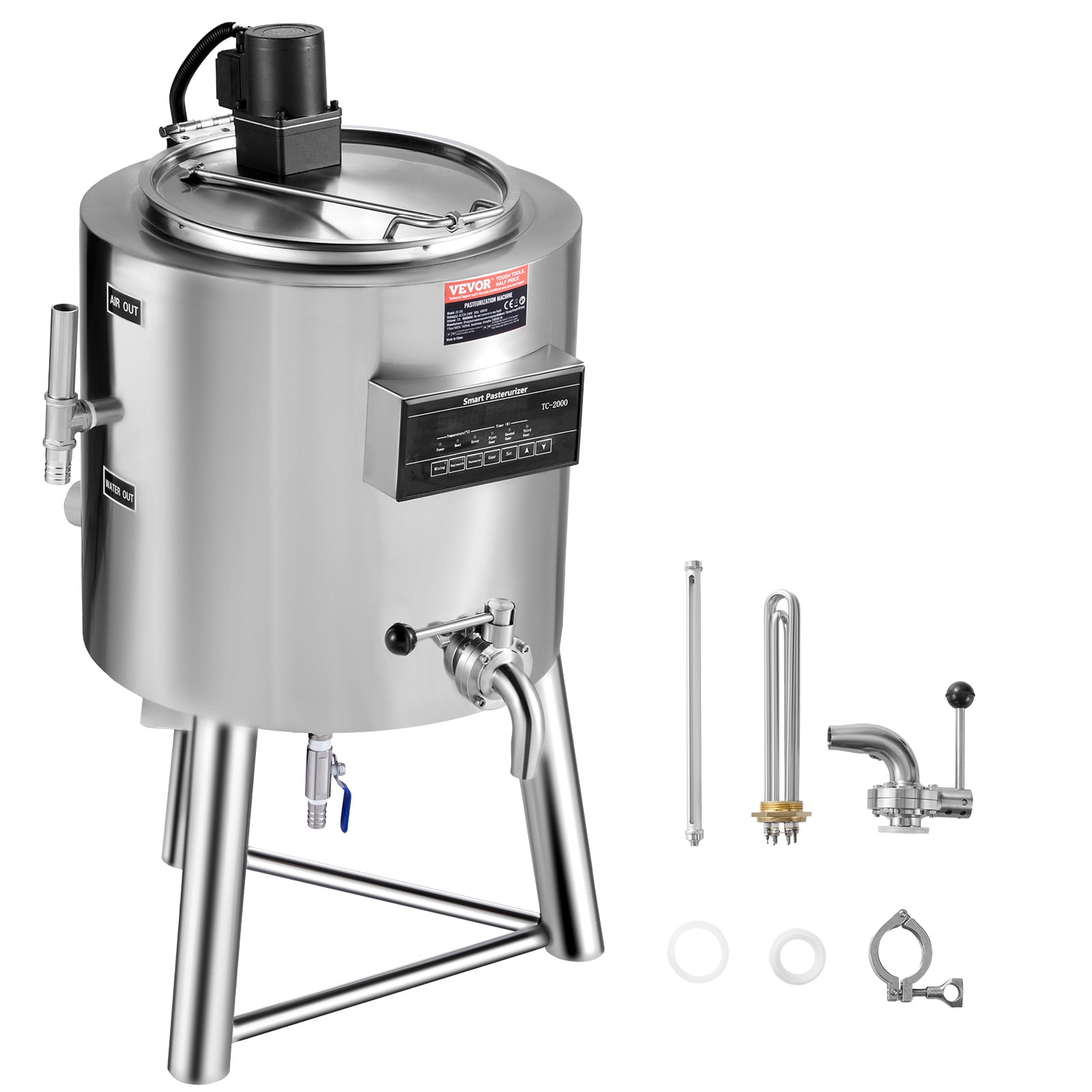 VEVOR Milk Pasteurizer 50L, Commercial Milk Pasteurization Machine ...