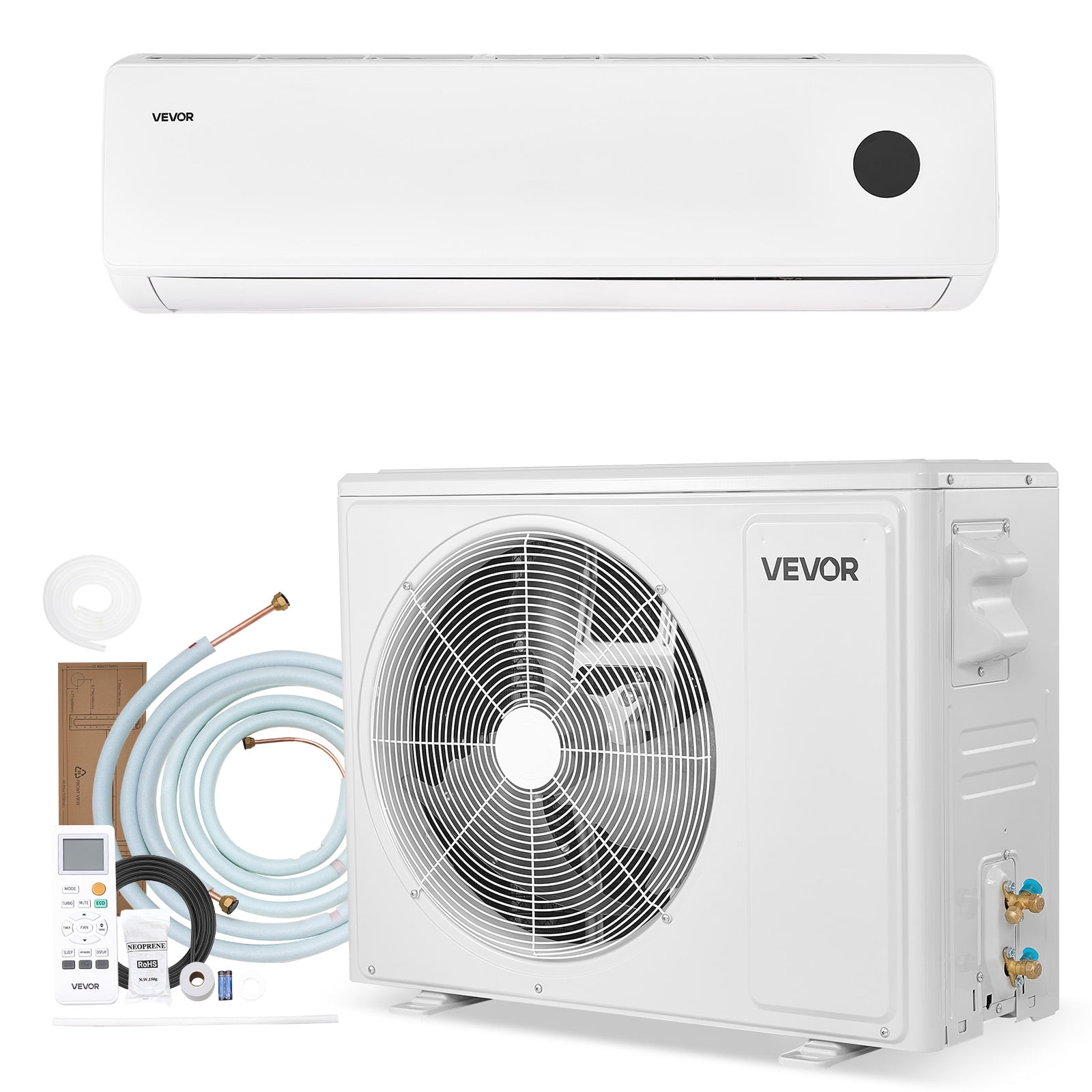 VEVOR Mini Split Air Conditioner, 18,000 BTU AC / 18,400 BTU Heat, 230V ...