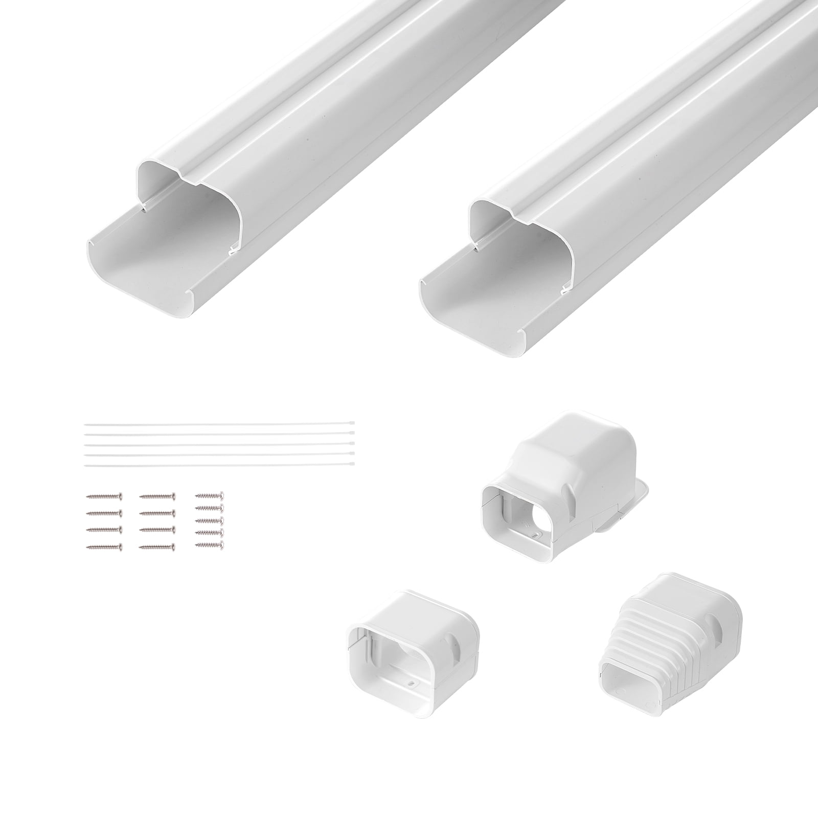 VEVOR Mini Split Line Set Cover 3-inch W 7.4Ft L, PVC Decorative Pipe ...