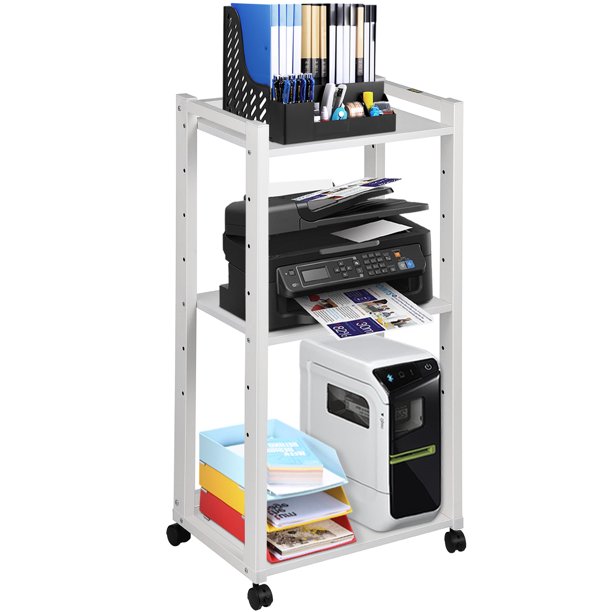 VEVOR Mobile Printer Stand 3 Tiers Printer Cart with Storage Shelves on ...