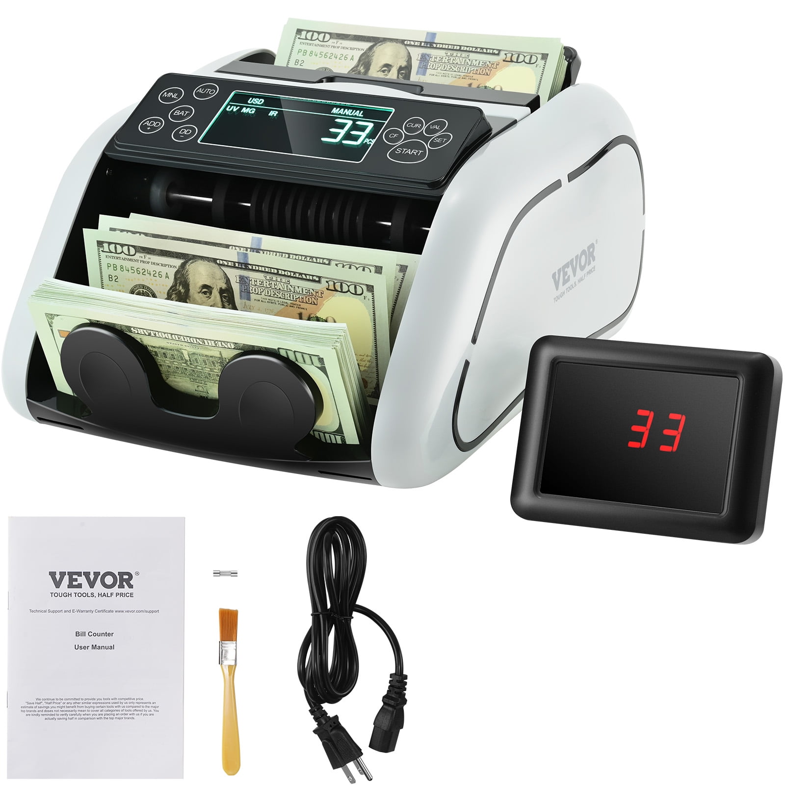 VEVOR Money Counter Machine, Bill Counter with UV, MG, IR and DD ...